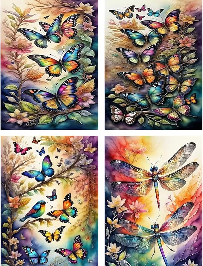 Amazon.com: hkejoi 4 Pack Paint by Numbers Kit for Adults-Paint by ...