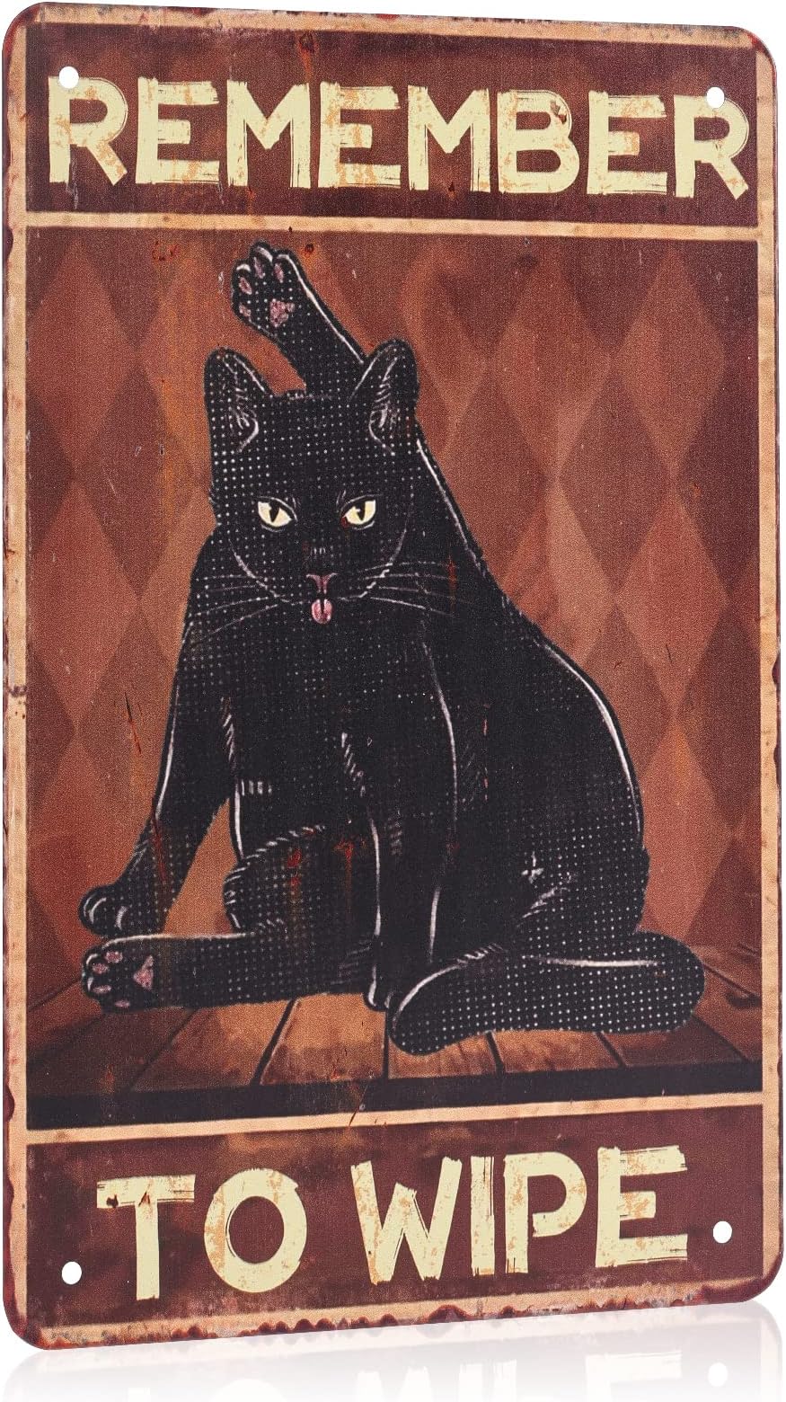 Amazon.com : Cat Remember to Wipe Tin Sign Retro Kitchen Restaurant ...