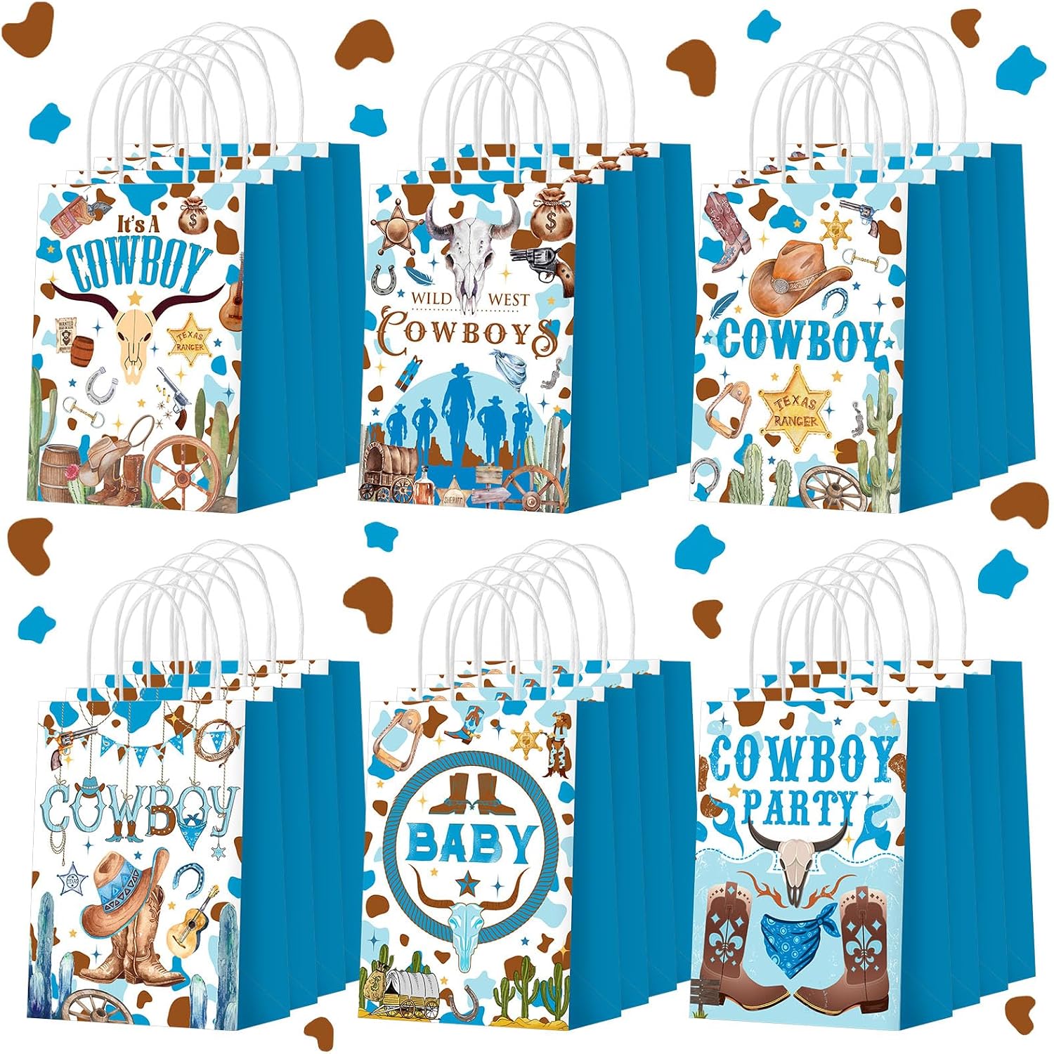 Amazon.com: Kosiz 24 Pcs Cowboy Party Favor Bags Western Cowboy Goodie ...