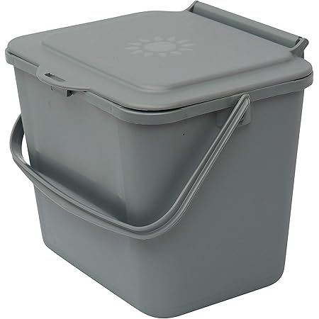 All-Green Silver Grey Kitchen Compost Caddy/Food Recycling Waste Bin ...