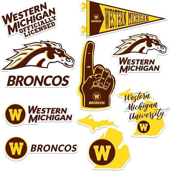 Amazon.com: Western Michigan University 9ct Vinyl Large Deluxe Stickers ...