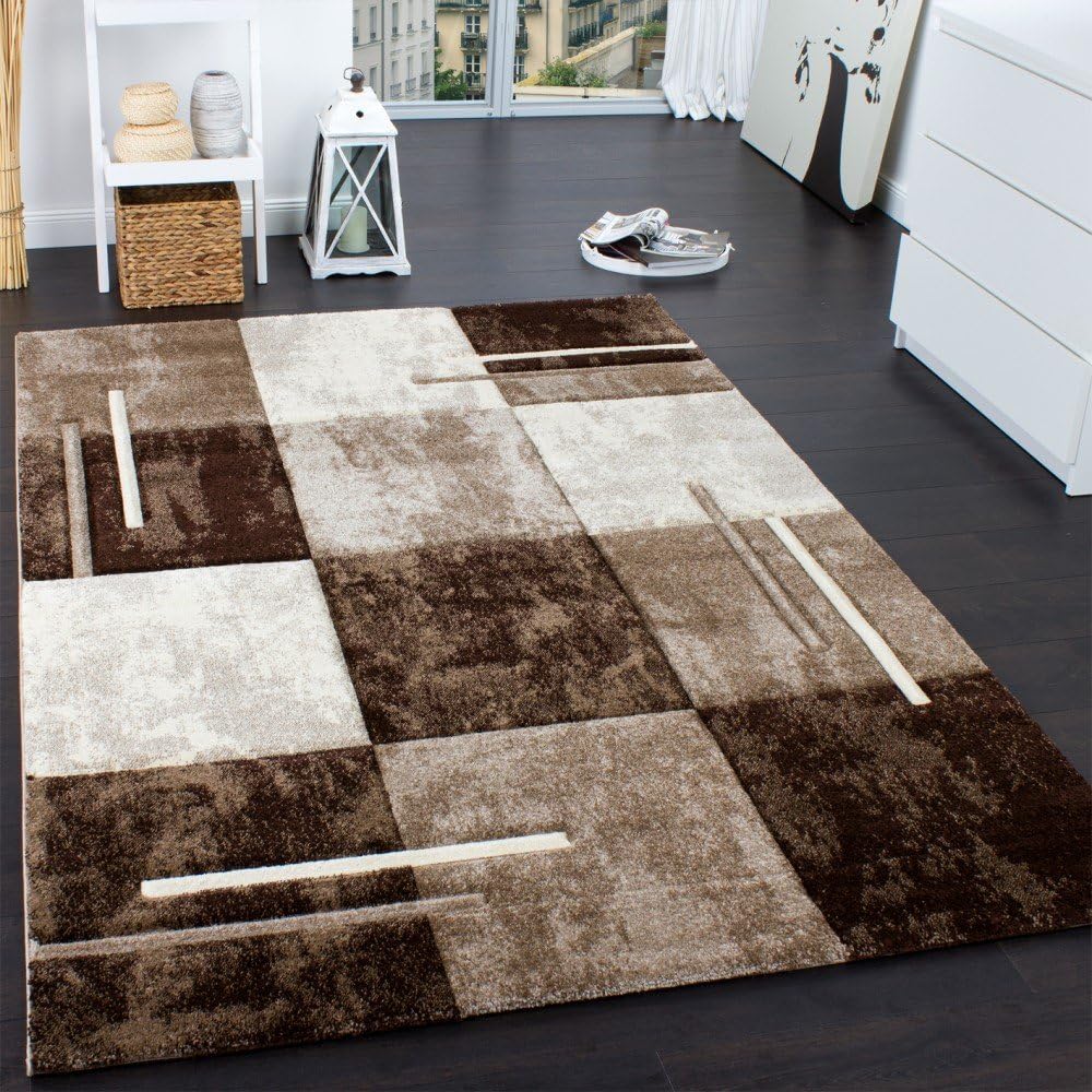 Amazon.com: Paco Home Area Rug Checkered with Modern Carved Shades in ...