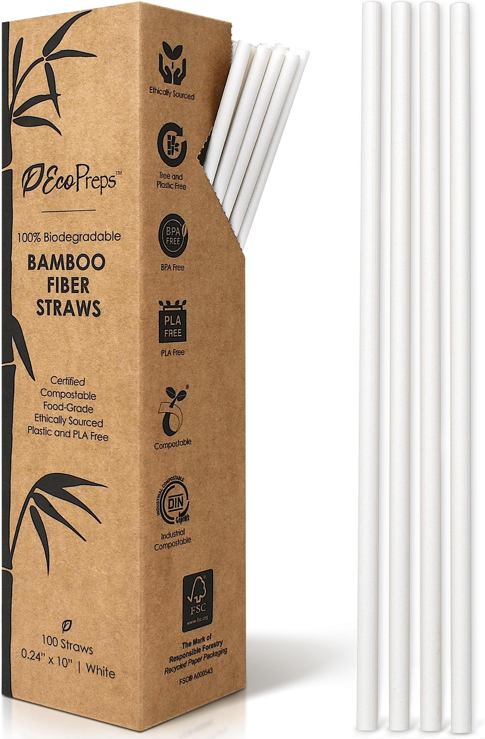 Amazon.com: Mindful Nature® Wheat Straws - 100 All-Natural Drinking Straws - Single use ...