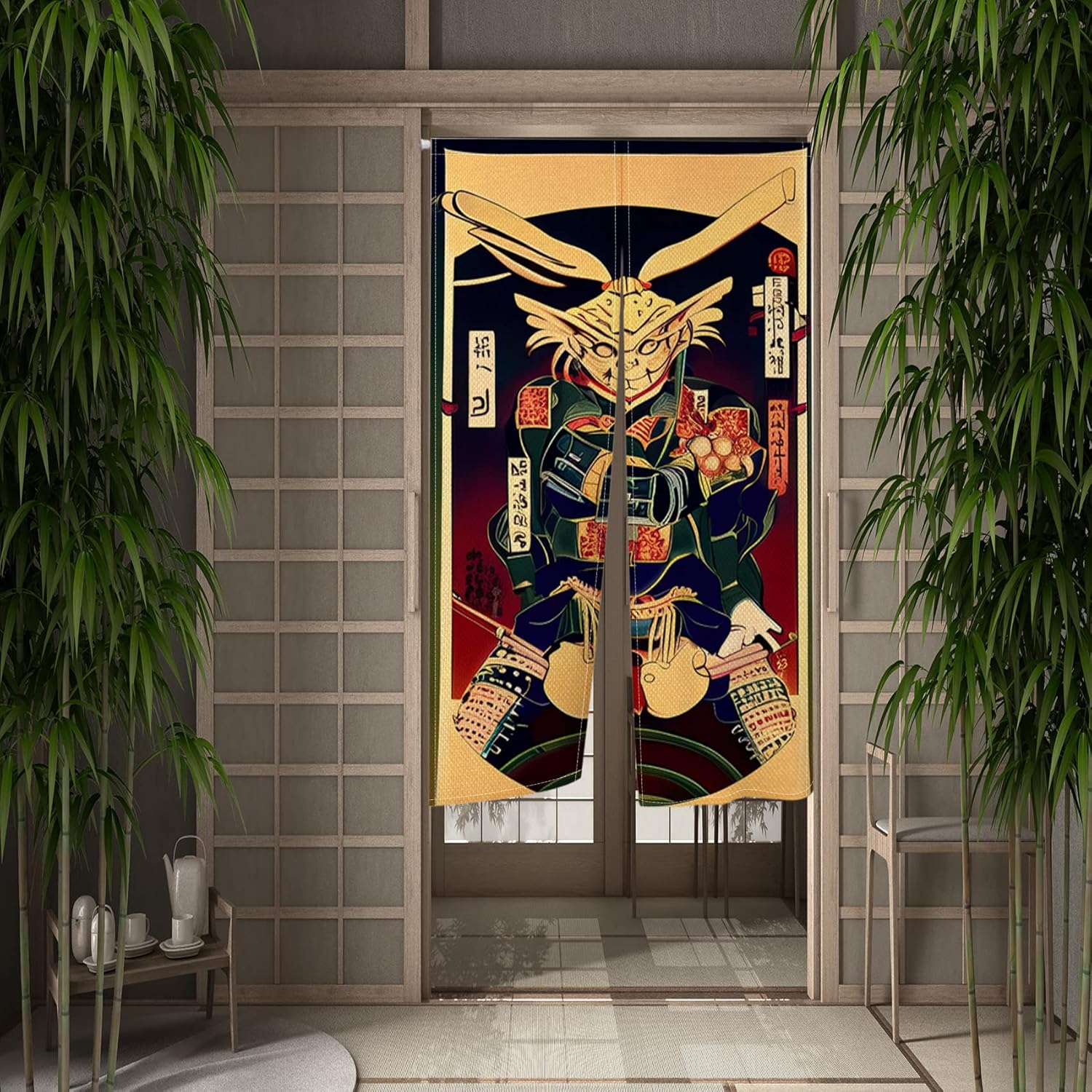 Amazon.com: Leowefowa Traditional Japanese Noren Doorway Curtains Long ...