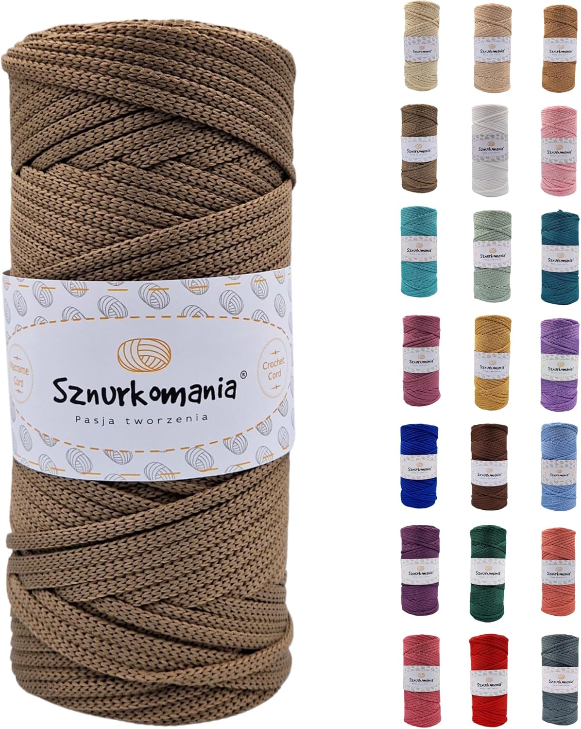 Amazon.com: Sznurkomania Polyester Cord 5mm 100 Yards, Flat Braided, Mocha