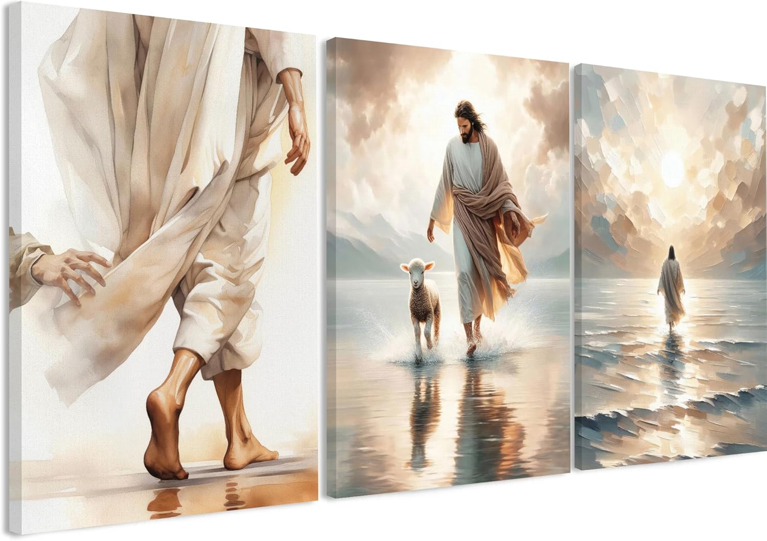 Amazon.com: 3 Pcs Christian Wall Art Jesus Decor Christ Religion Canvas ...