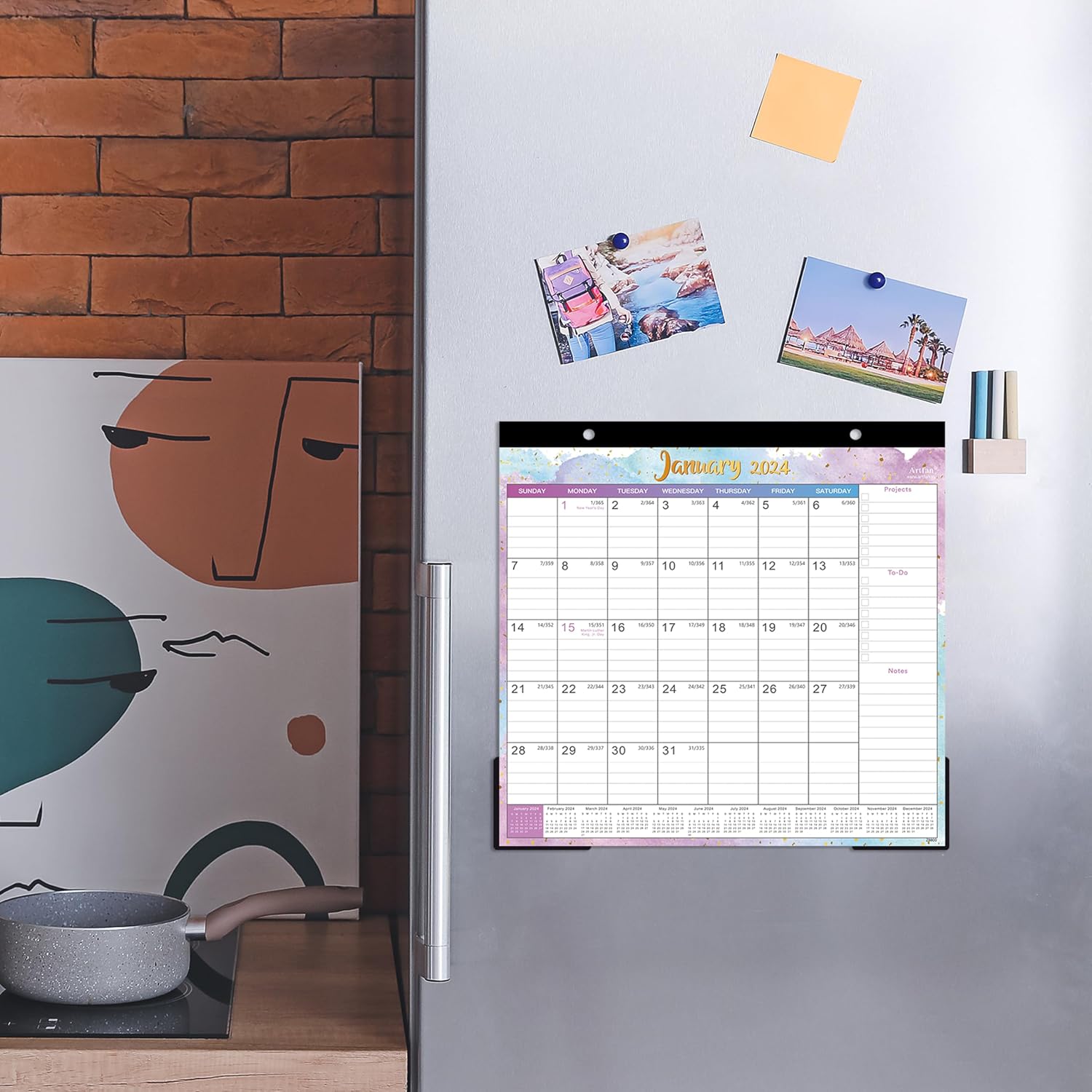 Calendario magnético para refrigerador, calendario magnético 2024 ...