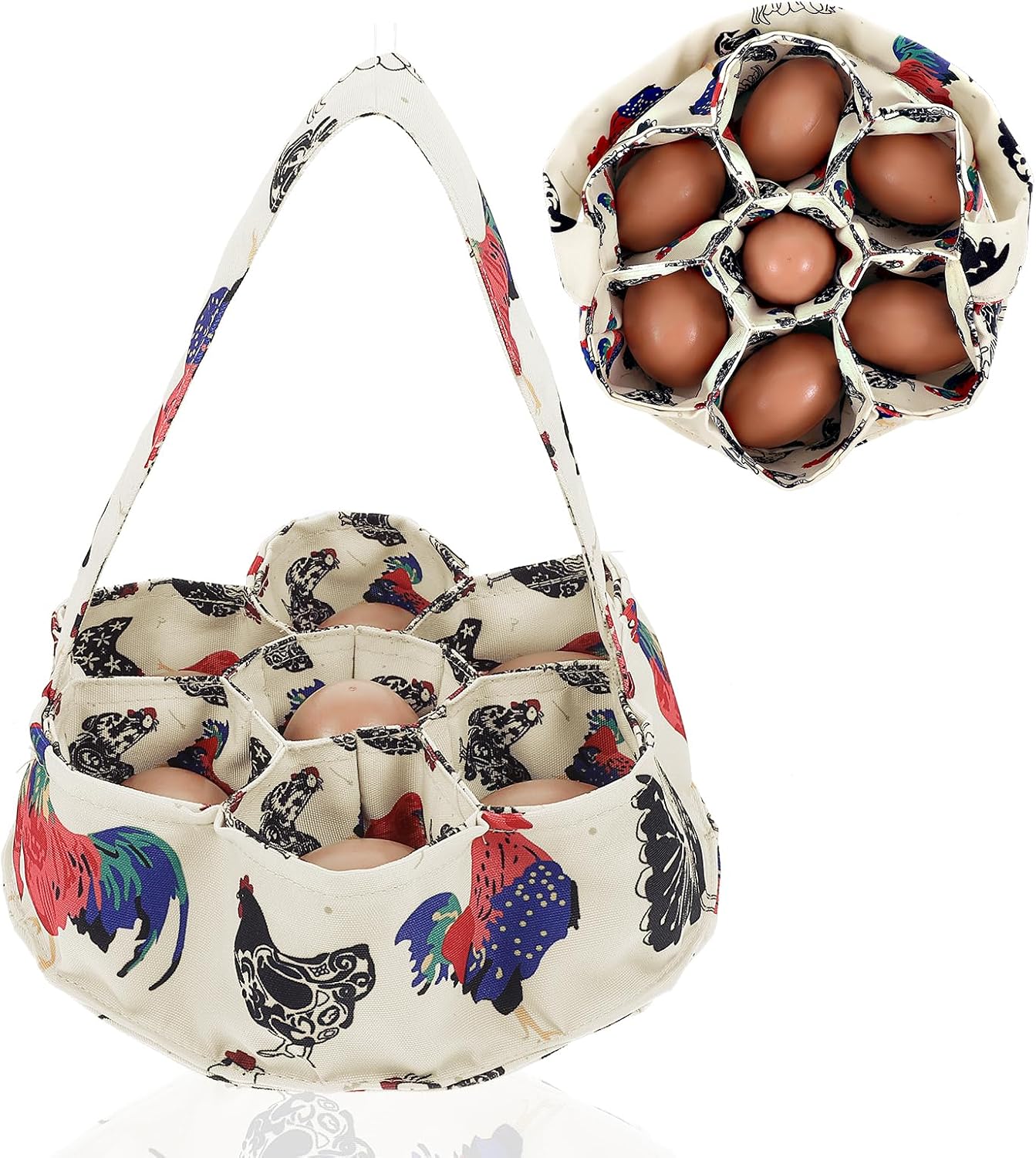 Amazon.com: Teaaha Egg Bags, Mini Egg Collecting Basket with 7 Pouches ...