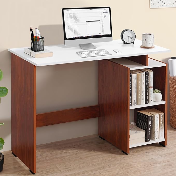 ABOUT SPACE Study Table with 2 Tier Bottom Storage - Office Desk - WFH ...
