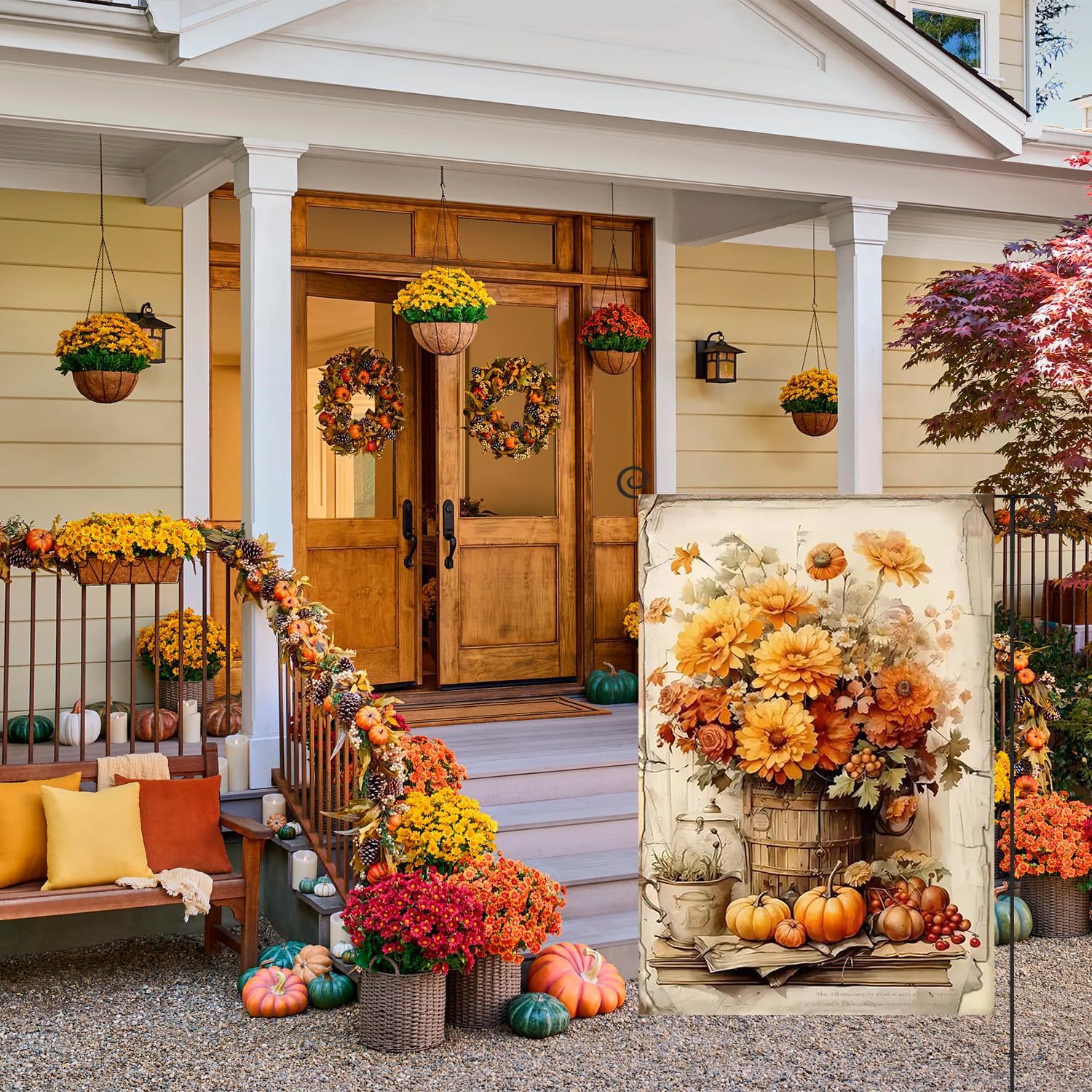 Amazon.com : Fall Garden Flags 12x18 Double Sided, Sunflower Small Fall ...