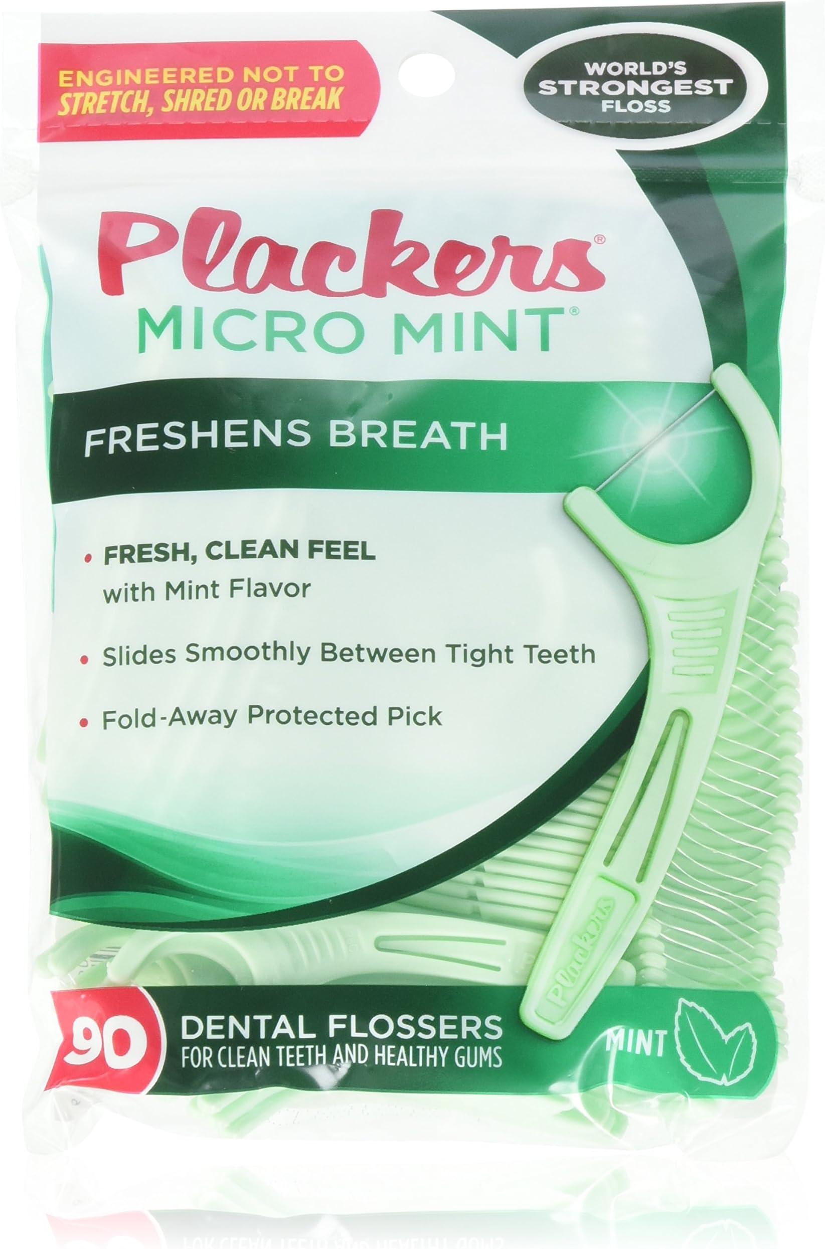 Amazon.com : Plackers Micro Mint Freshens Breath, Mint, 90 Count ...