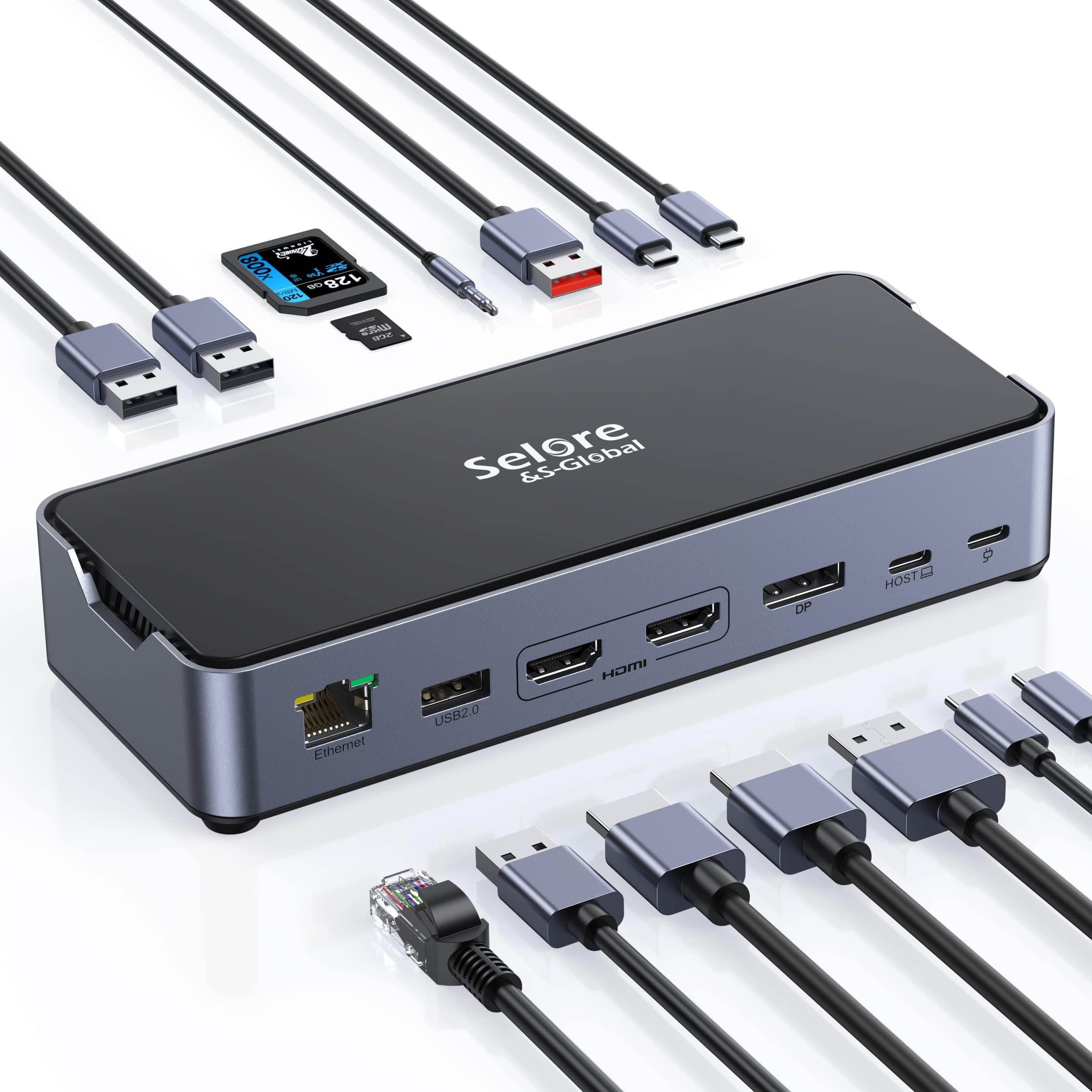 USB C Docking Station 15 IN 1 Dual Monitor Docking Station Single 8K ...