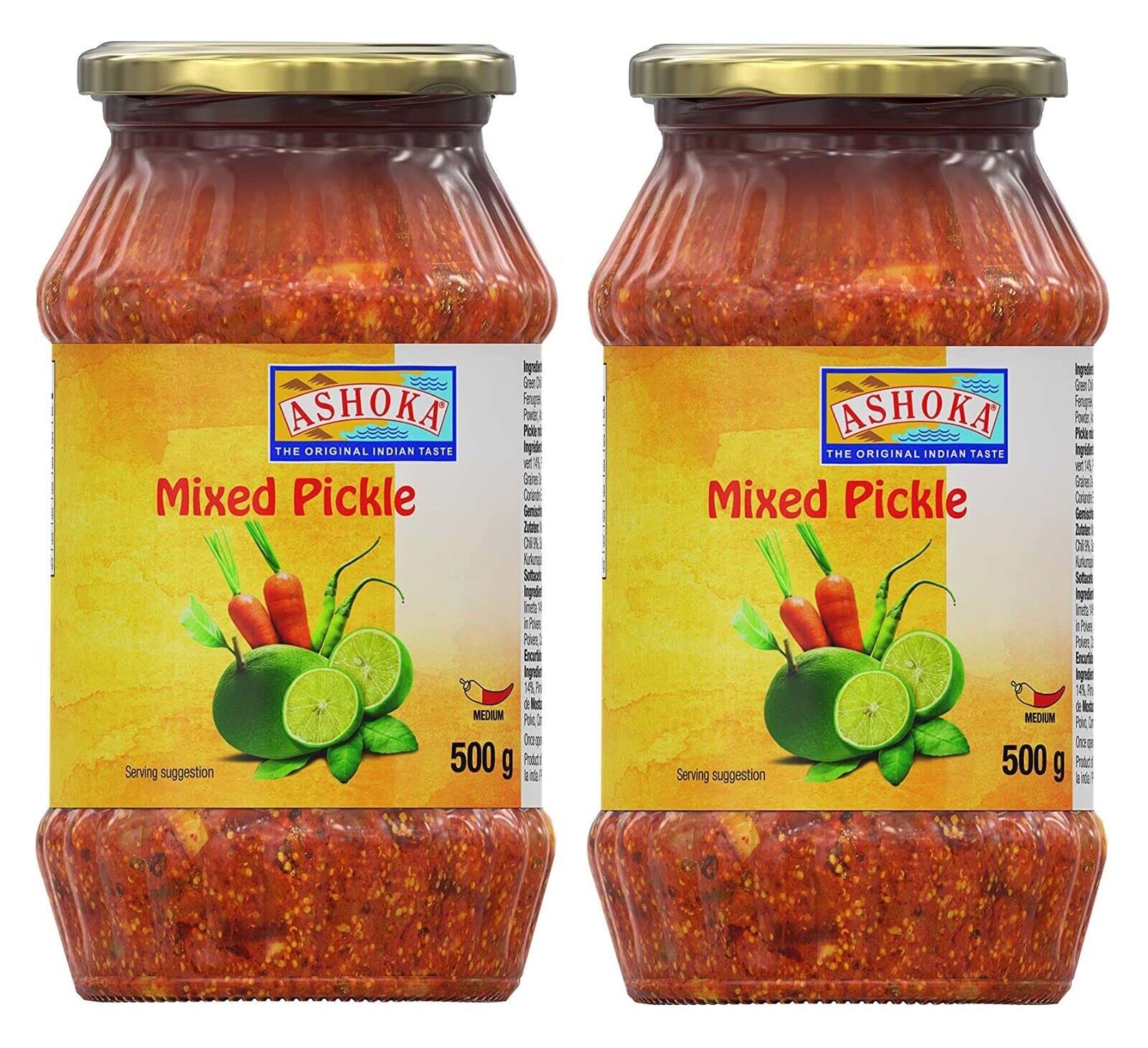 Ashoka Mixed Pickle 500g (Pack of 2)- Perfect as a Side Condiment for ...