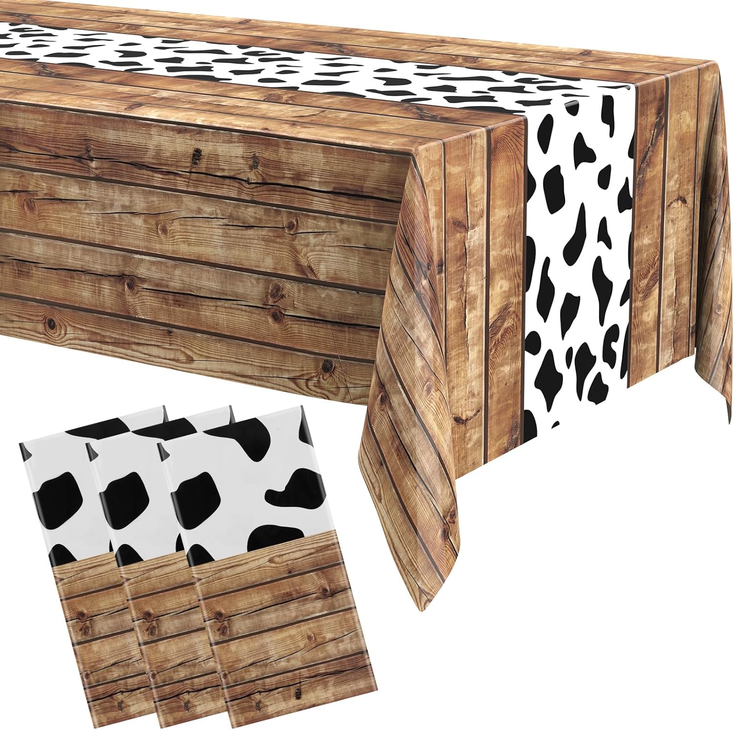 Amazon.com: Remagr 6 Pcs 54 x 108 Inch Cow Tablecloth for Party Decor ...