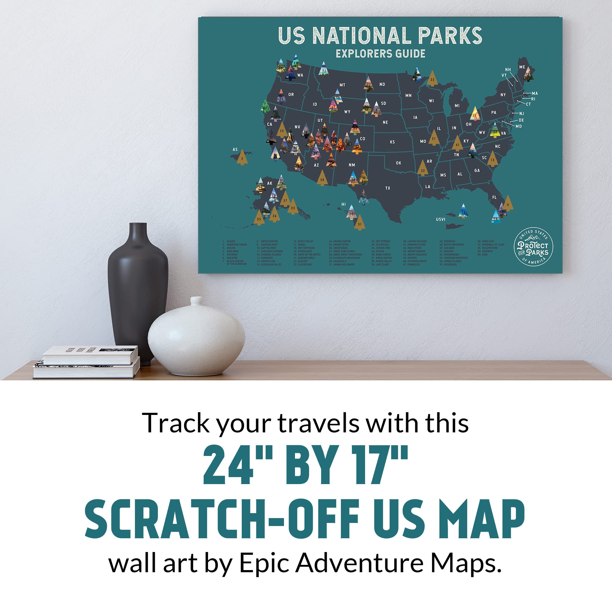 Buy Epic Adventure Maps US National Parks Scratch Off Poster, National ...