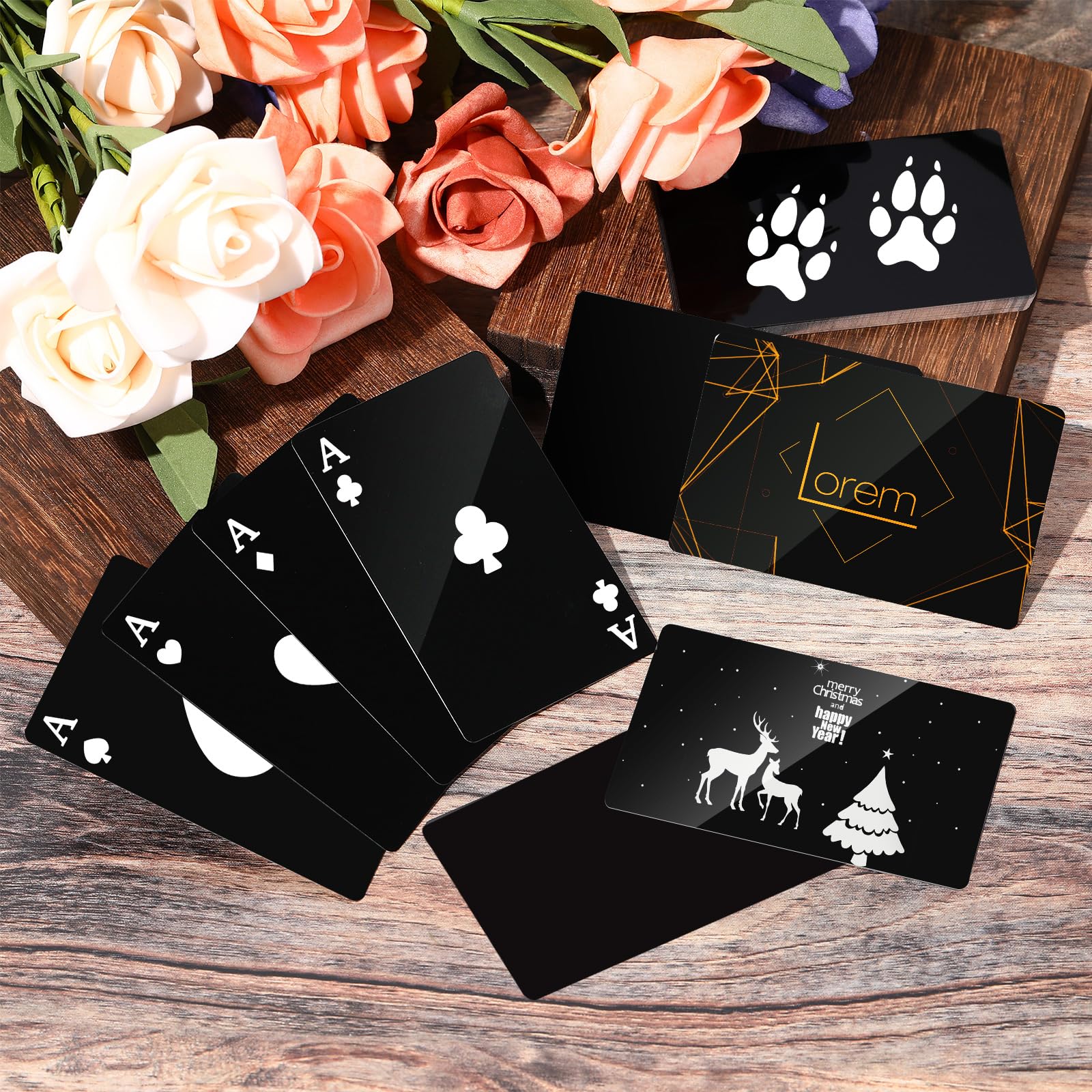 Tandefio Black Aluminum Card Blanks 1000-Pack Blank Metal Business ...