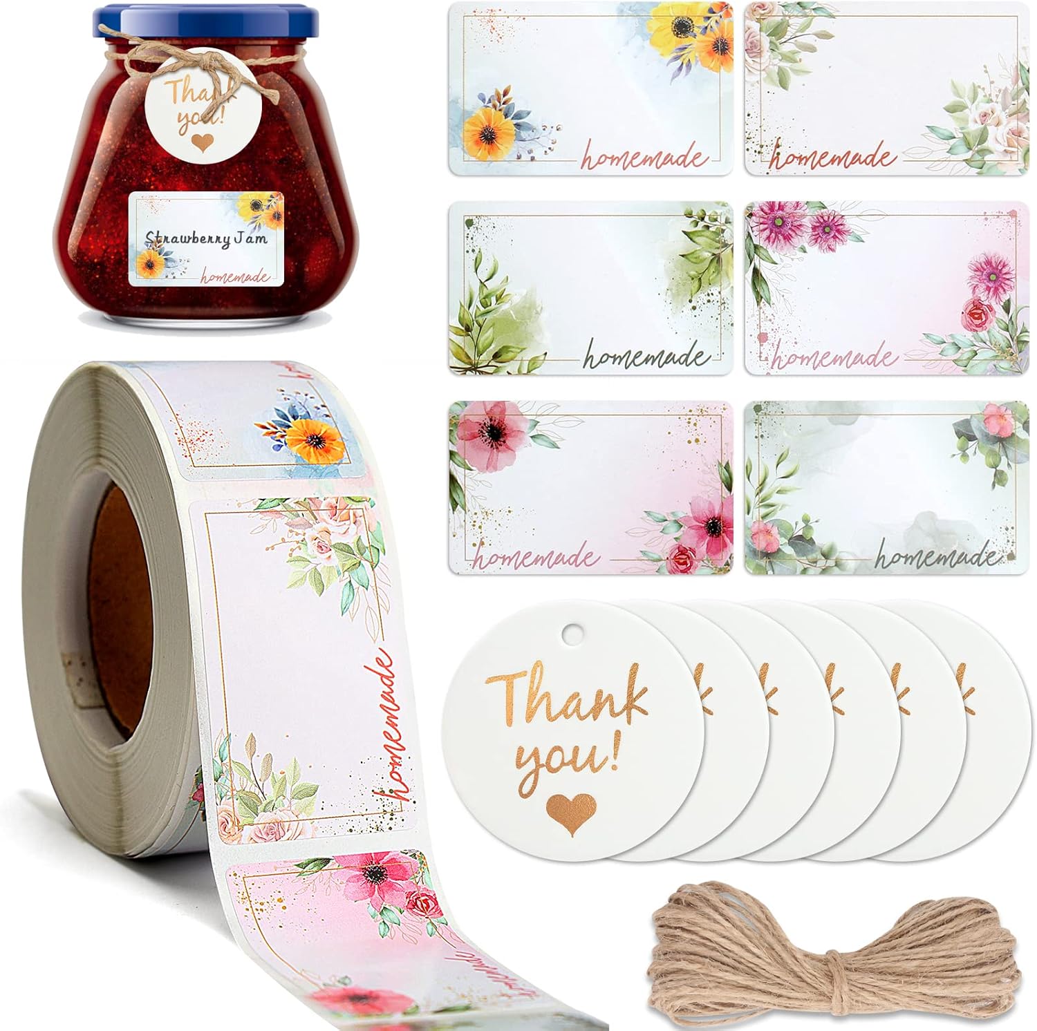 500PCS Jam Jar Labels, Self Adhesive Labels Stickers for Jars with ...