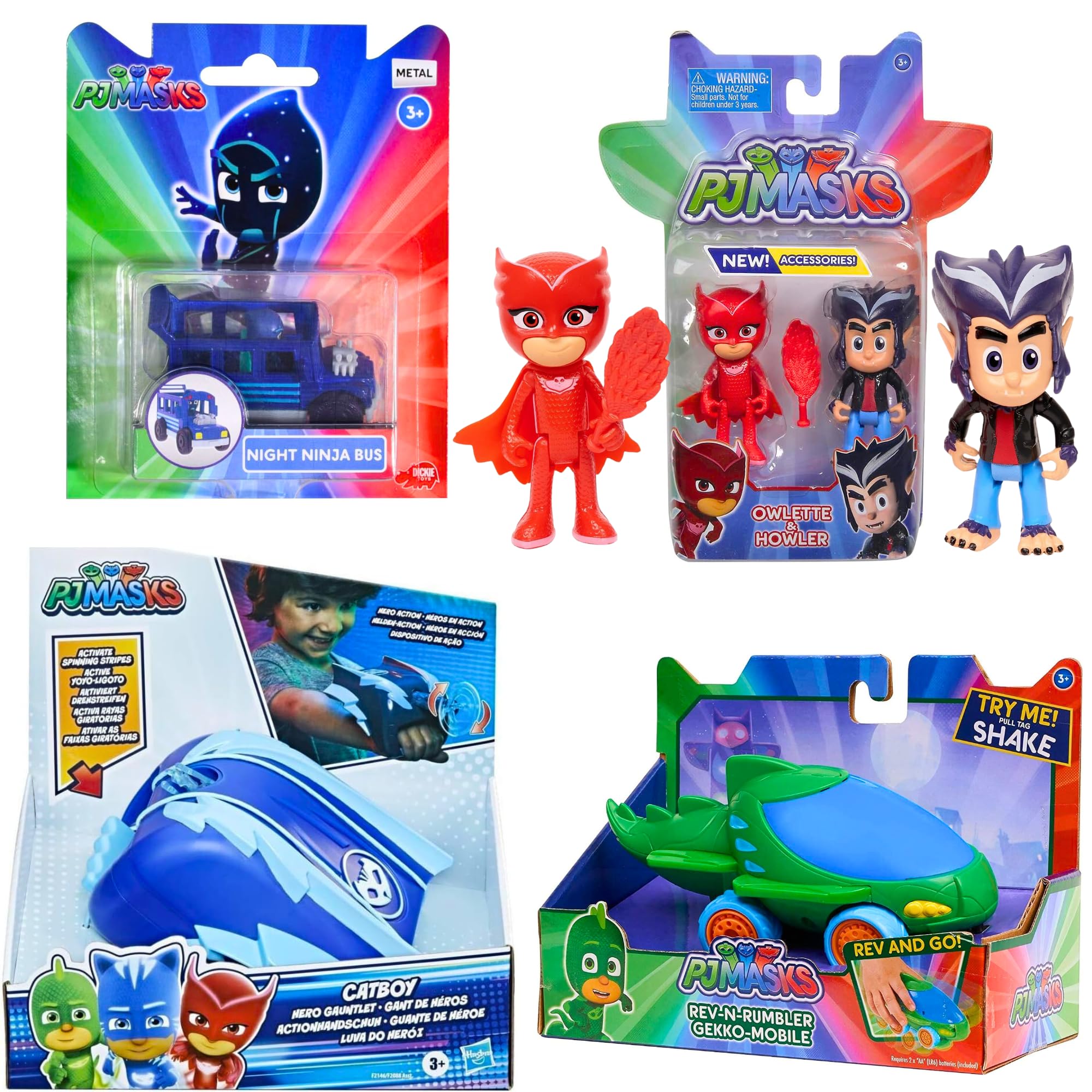 PJ Masks Toy Figure & Playset Mega Bundle Set 3 – Night Ninja Bus ...