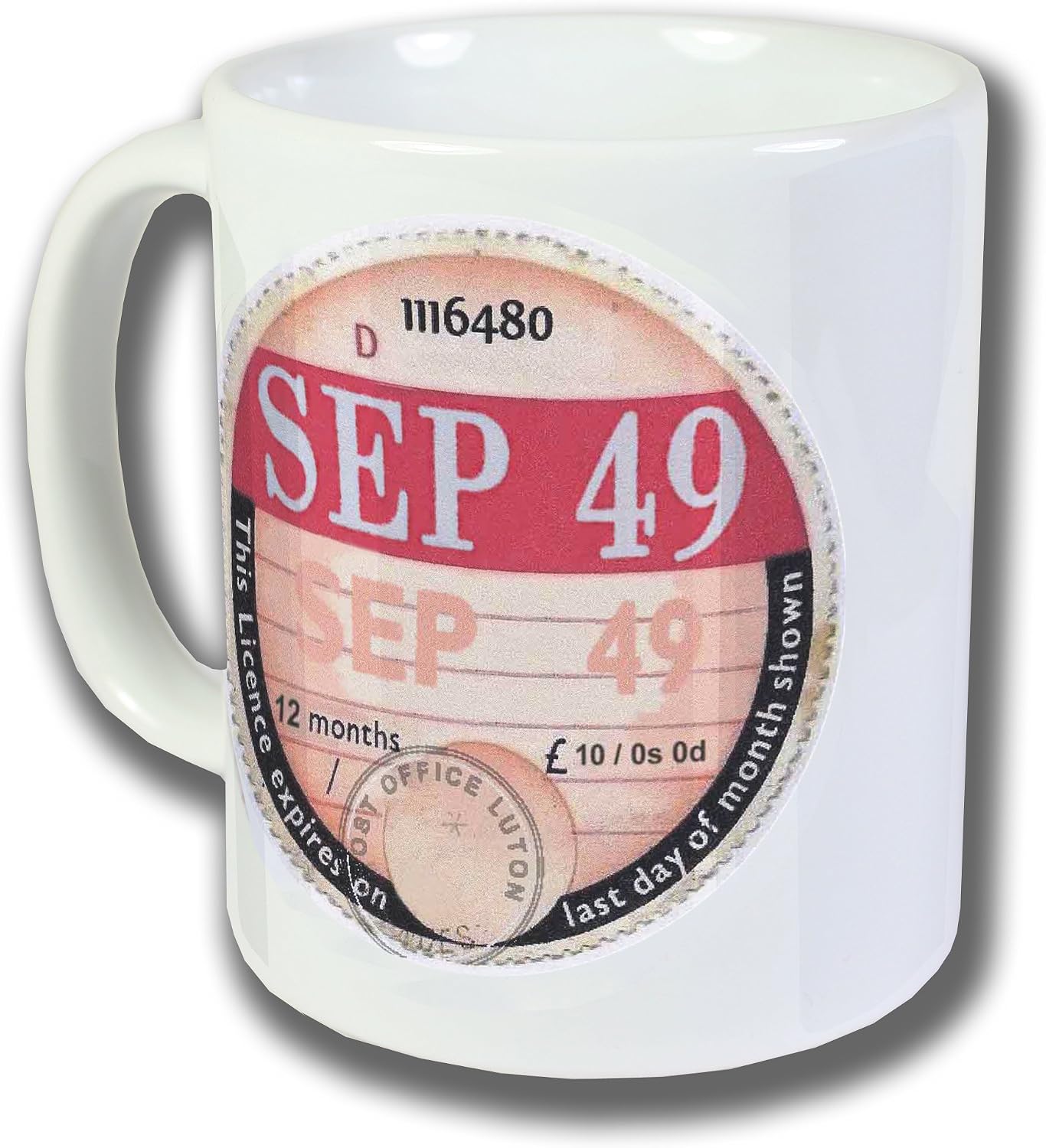 Amazon.com: September 1949 Road Tax Disc Mug, Boxed - 65th Birthday ...