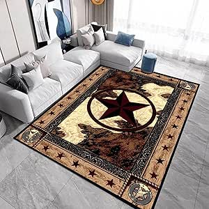 Amazon.com: Rustic Western Texas Star Modern Area Rugs Cowhide ...