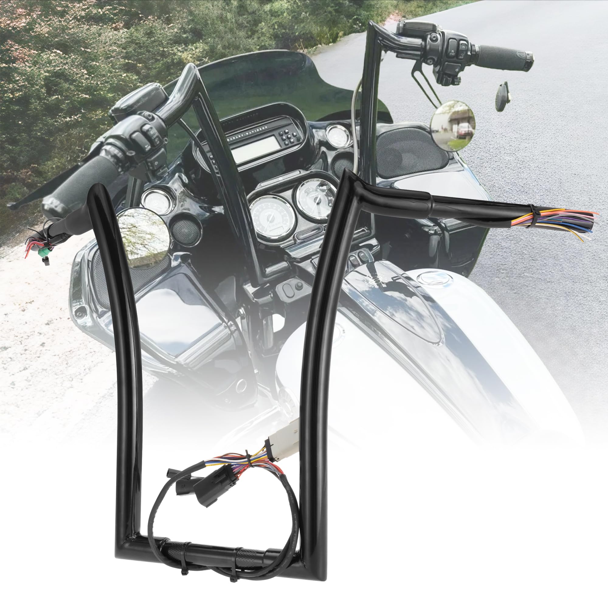 Snapklik.com : Prewired 16" Rise Pre-wired Ape Hangers 2008-2013 Road ...