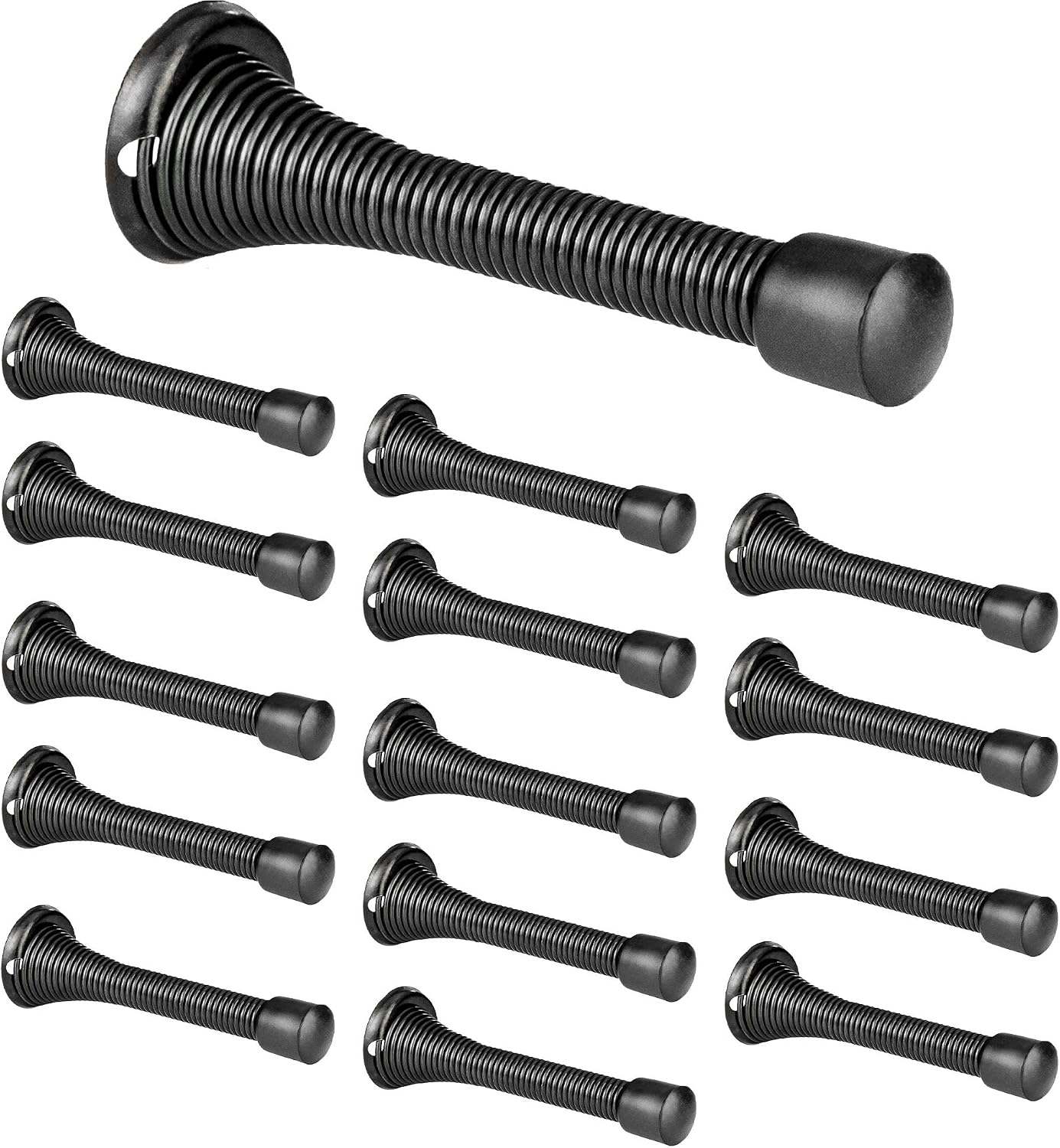 Amazon.com: 15 Pack Spring Door Stops, Black - 3 ¼ Inch Heavy Duty Door ...