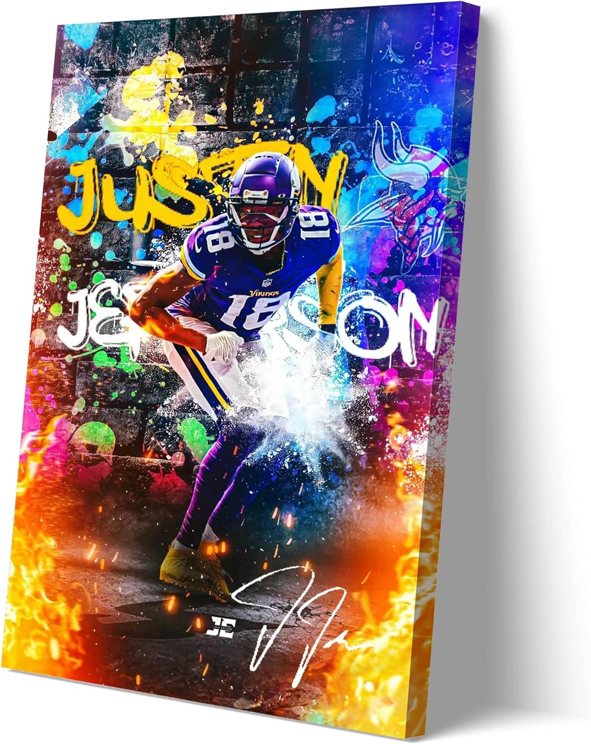 Amazon.com: Justin Jefferson poster Sports poster Canvas poster Bedroom ...
