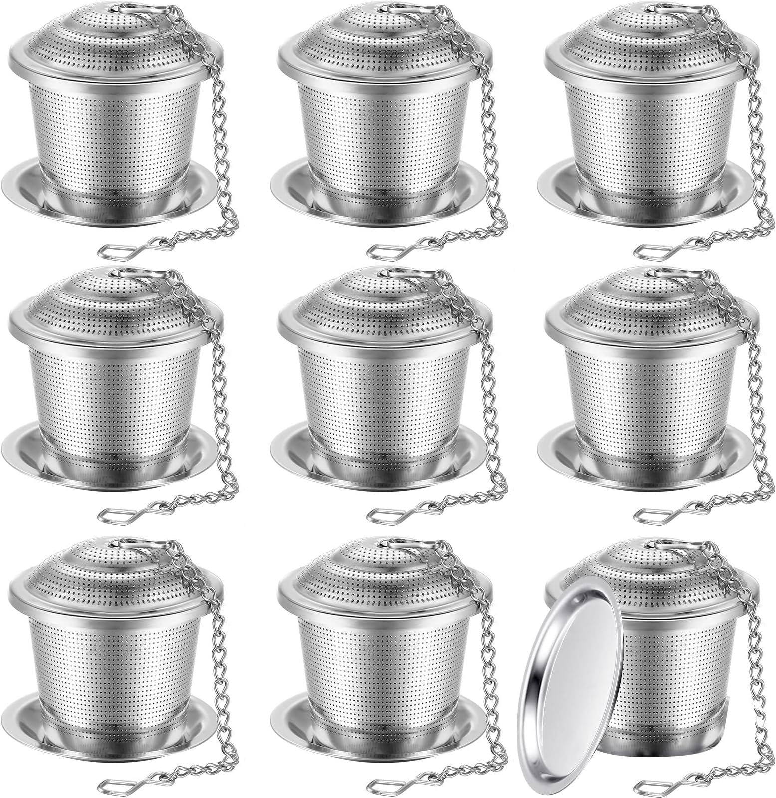 Amazon.com: Zopeal 9 Pcs Tea Infuser Stainless Steel Strainer with ...