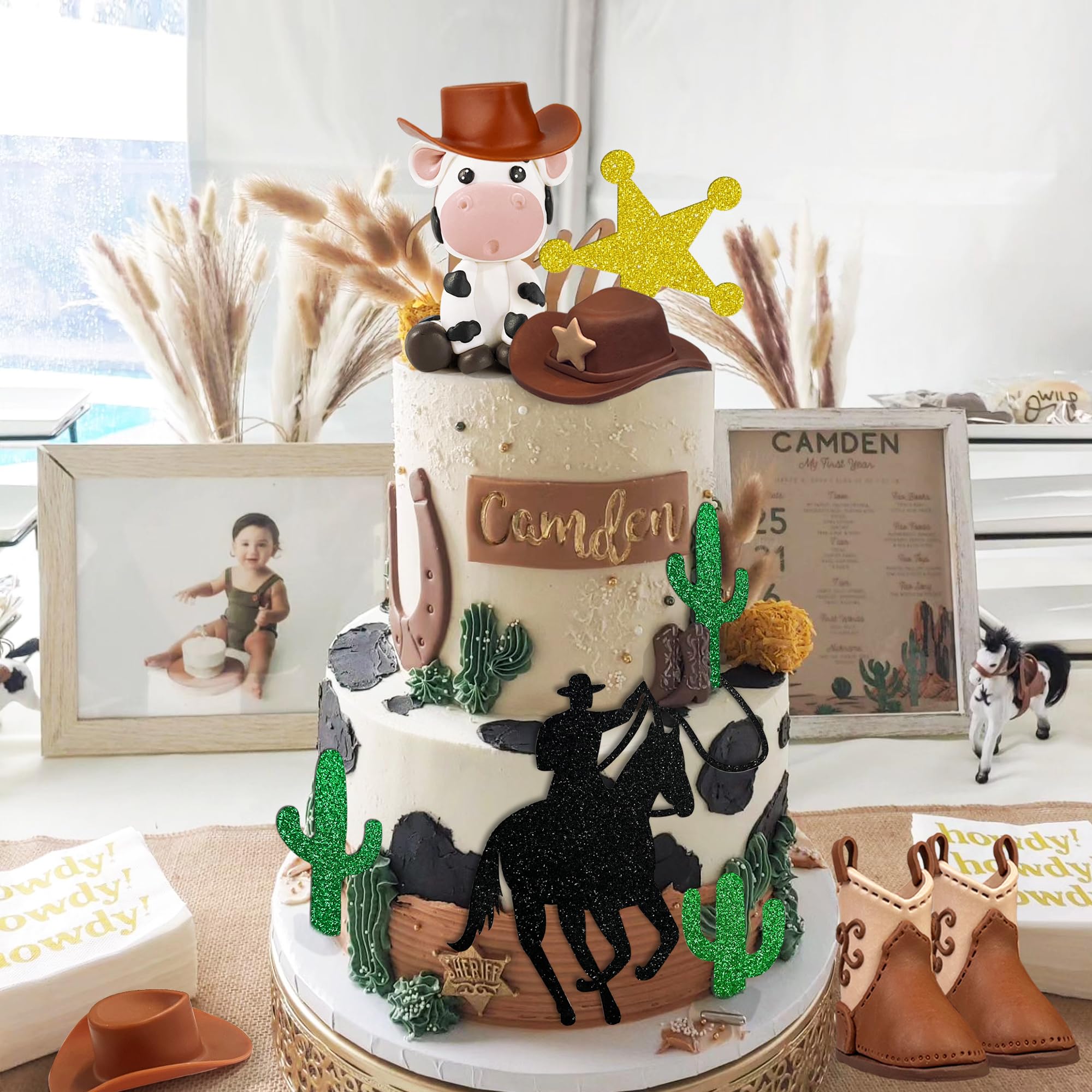 Snapklik.com : Cowboy Cake Decorations Cowboy Hat And Boot Cake Toppers ...
