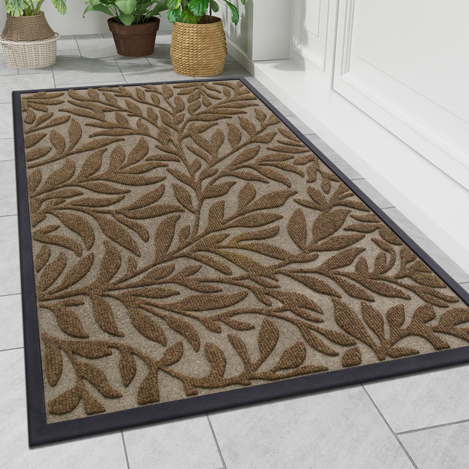 Amazon.com: Smiry Front Door Mat Indoor Outdoor Entrance, Heavy Duty ...