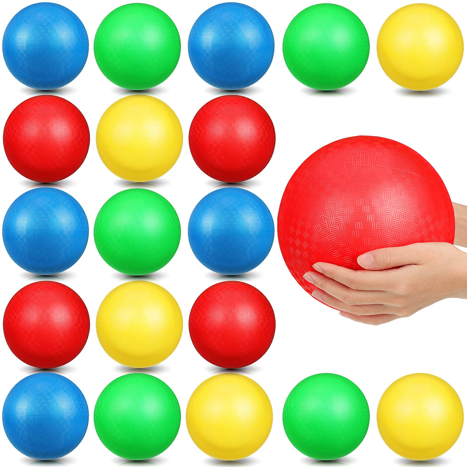 20 Pack 8.5 Inch Kickball Large Colorful Playground Ball Dodge Ball ...