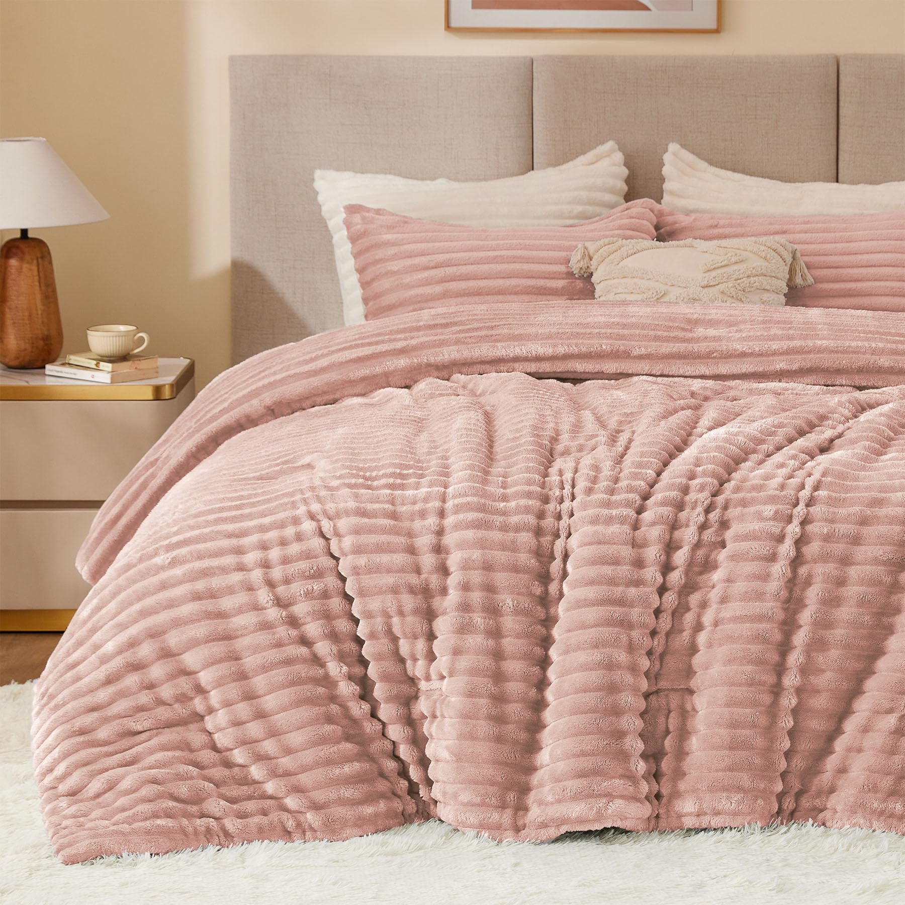 Amazon.com: BEDELITE Fleece Twin Comforter Set -Super Soft & Warm ...