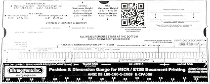 Amazon.com : Plastic Mounted MICR/E13b Check Position Gauge : Office ...