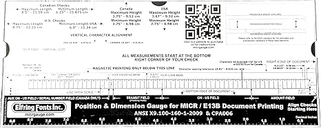Amazon.com : Plastic Mounted MICR/E13b Check Position Gauge : Office ...