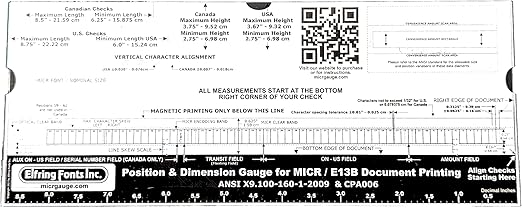 Amazon.com : Plastic Mounted MICR/E13b Check Position Gauge : Office ...