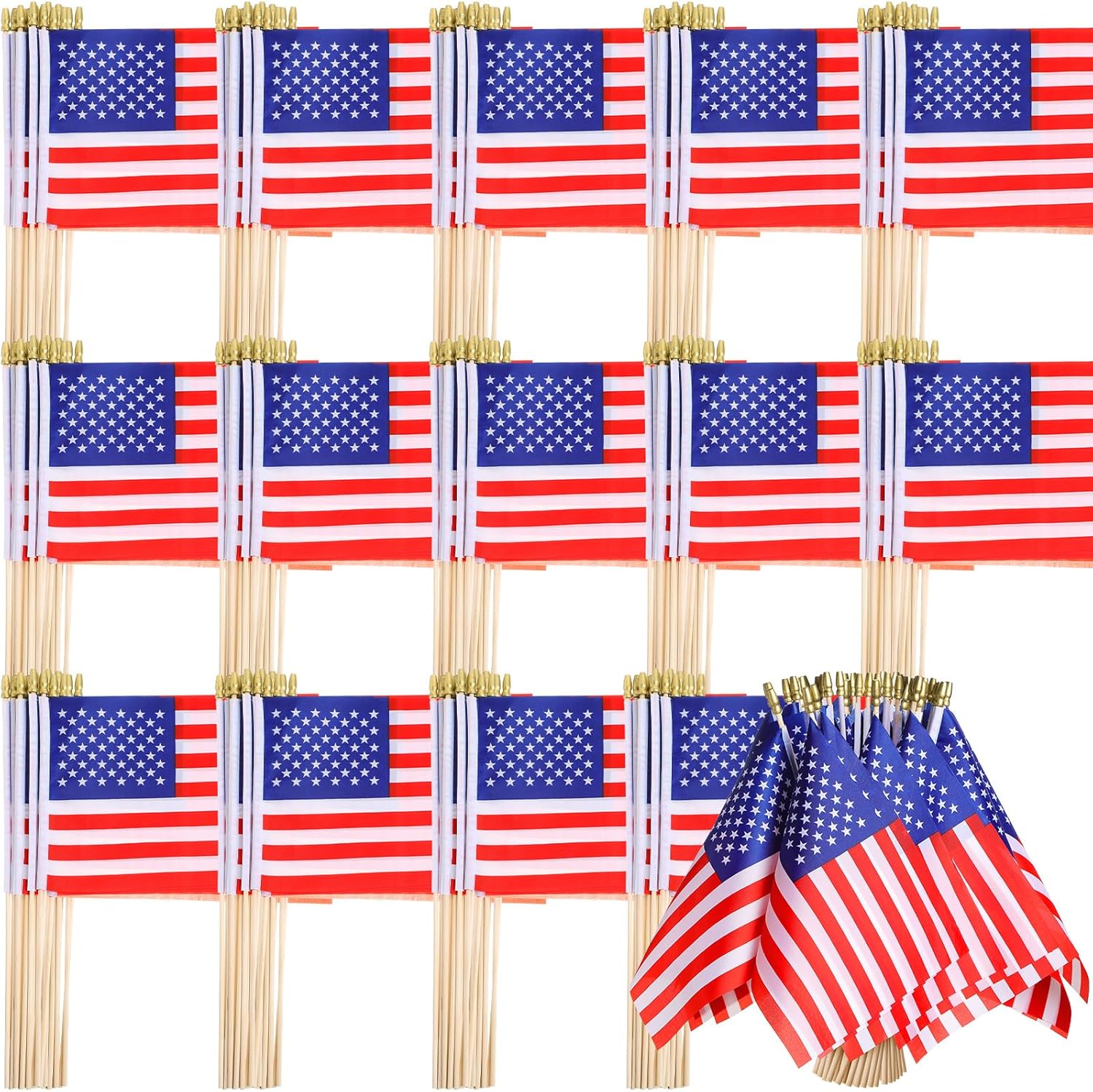 Amazon.com: Hahafelt 500 Pcs Small American Flags on Stick 8x12 Inch ...