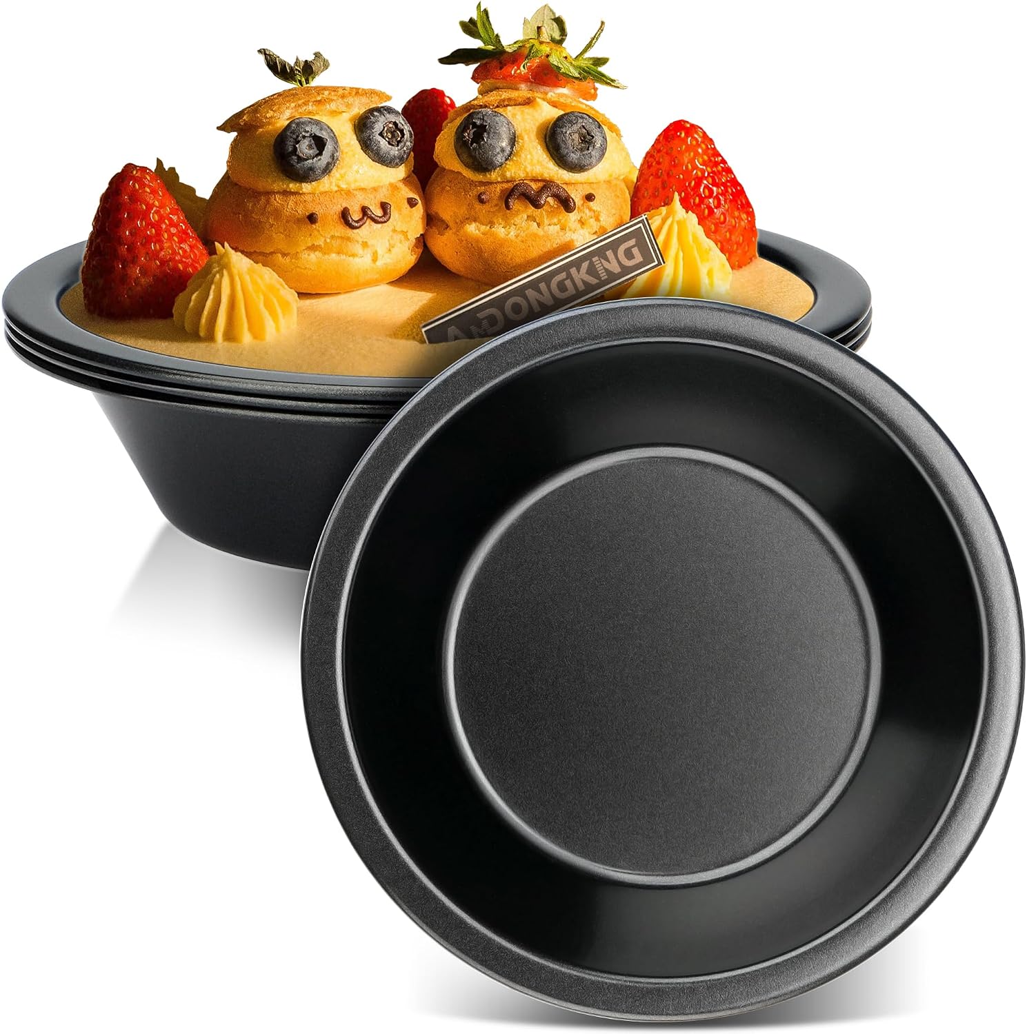 Amazon.com: 5 inch Small Pie Pan, 4 Pack Nonstick Round Mini Cake Bread ...