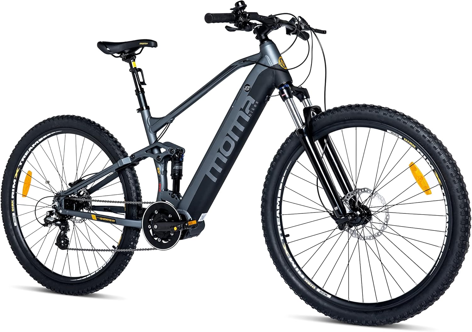 Moma Bikes, EMTB 29 PRO FS Crank Motor, Aluminum, Full SHIMANO 8 Speeds ...