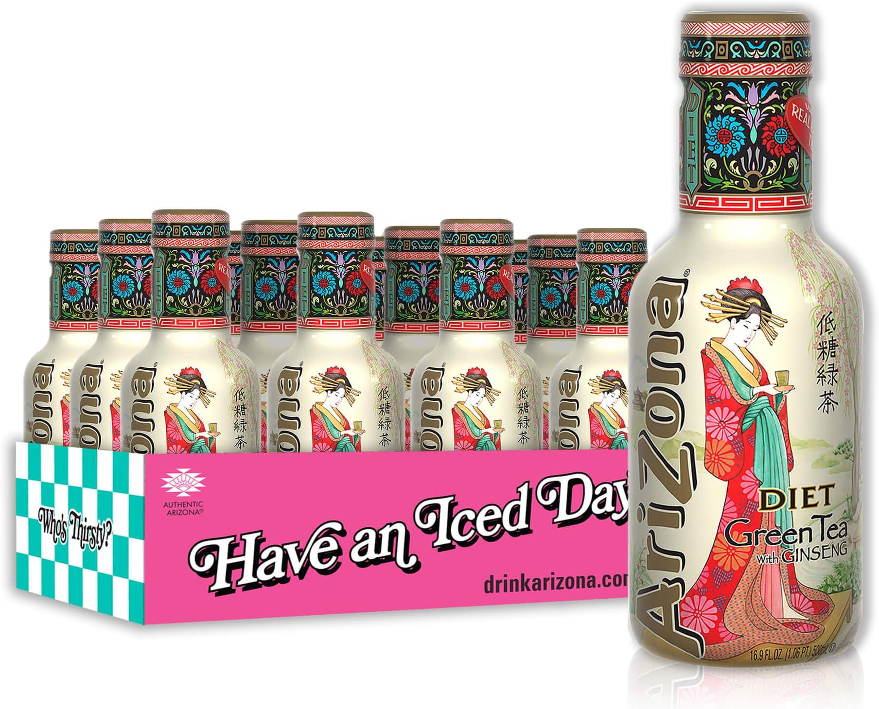 Amazon.com: AriZona Diet Green Tea with Ginseng and Honey - Big Can, 22 ...