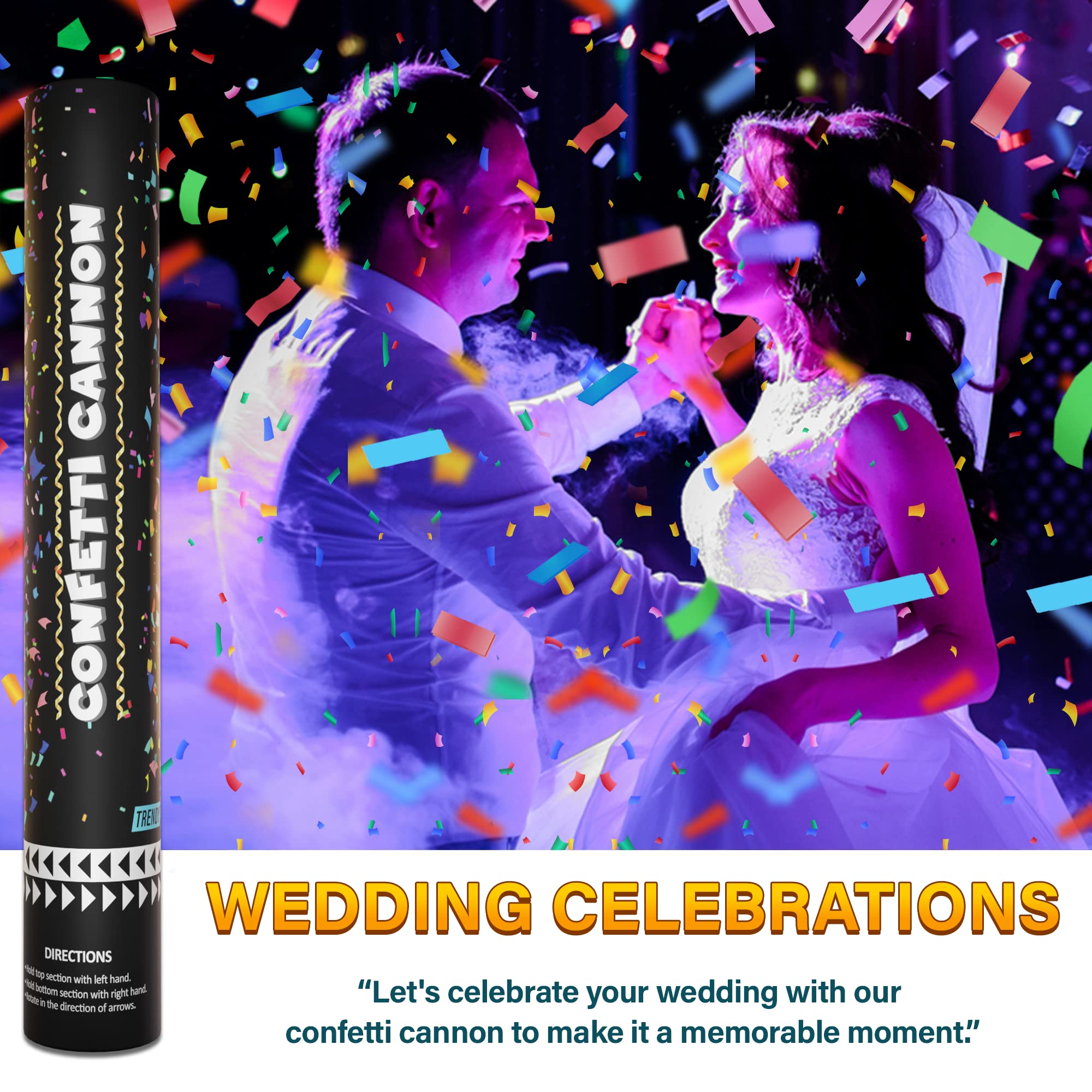 Confetti Cannon Party Poppers [6 Pack], Gift 3 Magnetic Photo Frames ...