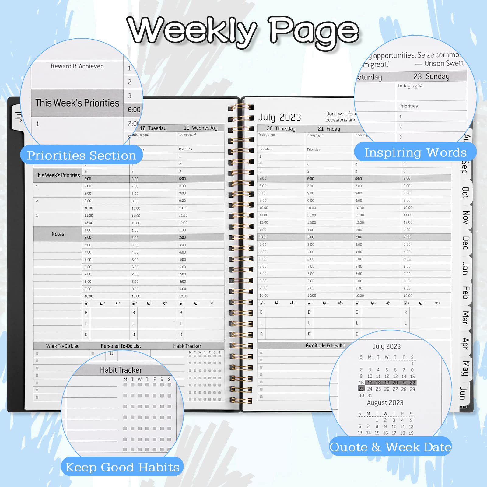 Snapklik.com : 2023-2024 Planner, Jibeufi Planner 2023-2024 Weekly ...