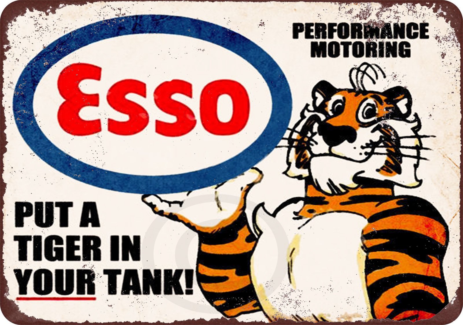 Logotipo Do Tigre Exxon Esso Tiger Tank Vintage Style Dealer Promo