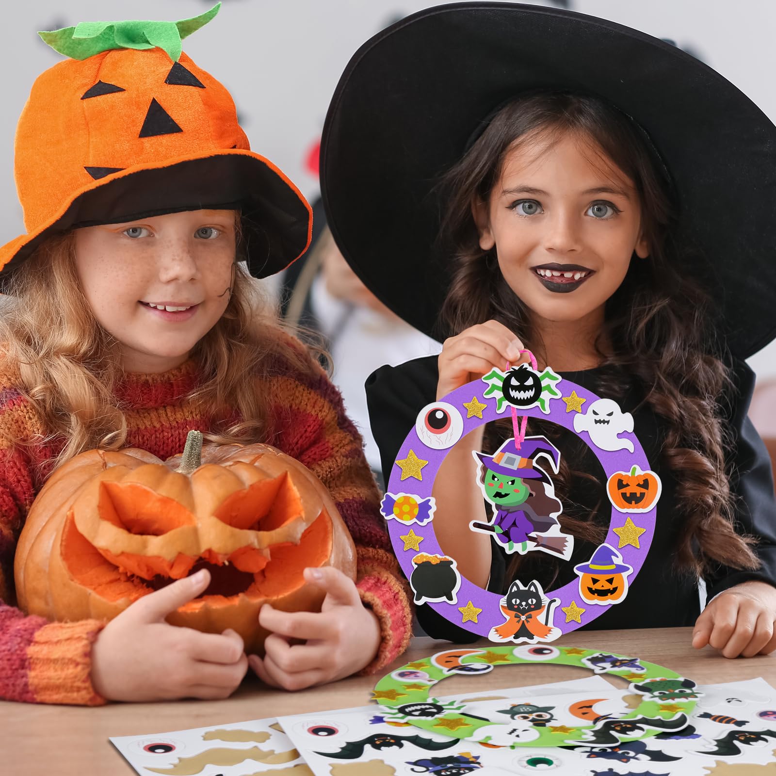 Snapklik.com : 8 Pack Halloween Wreath Craft Kit For Kids Make You Own ...