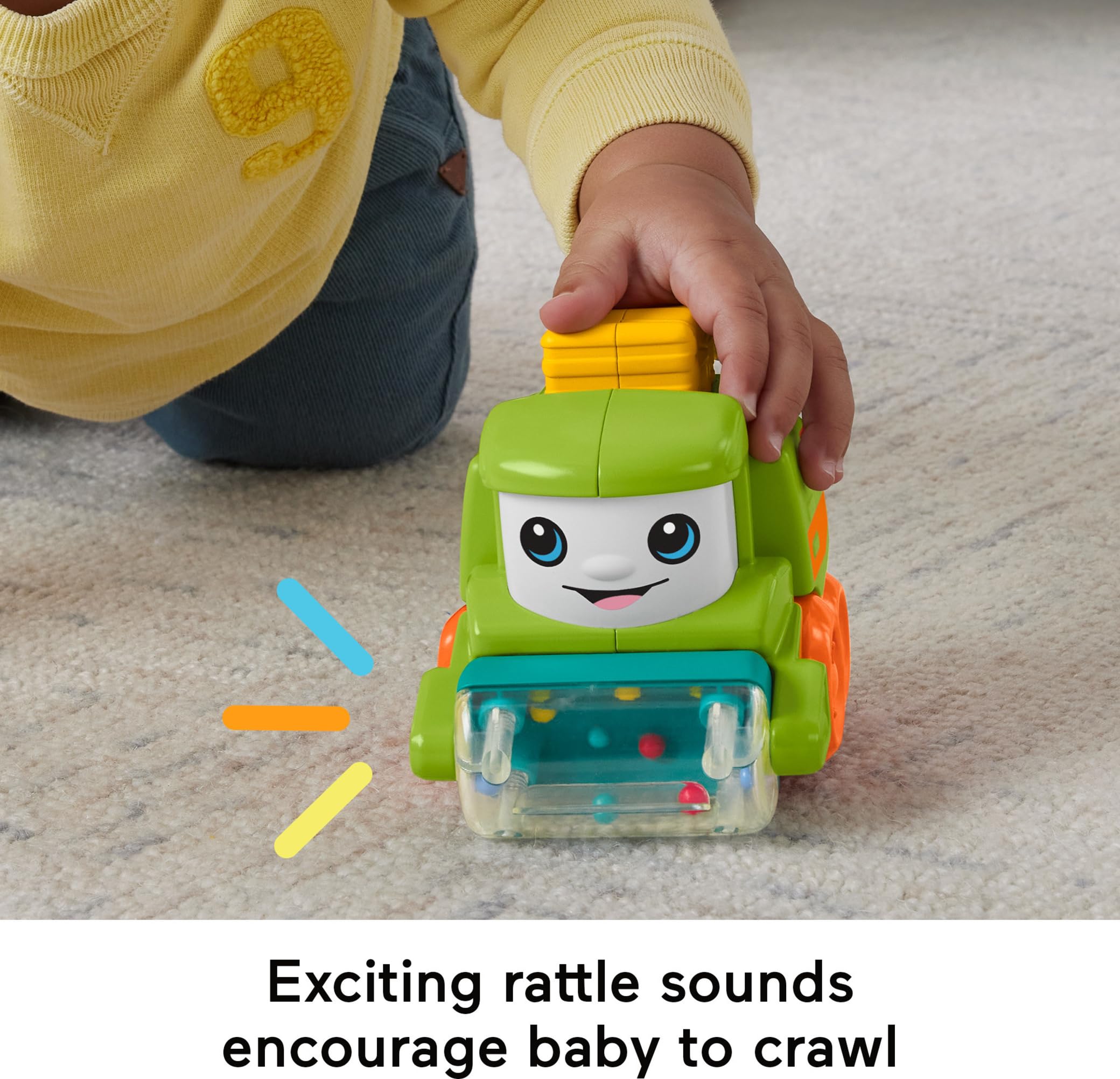 Snapklik.com : Fisher-Price Baby Toy Rollin Tractor Push-Along Vehicle