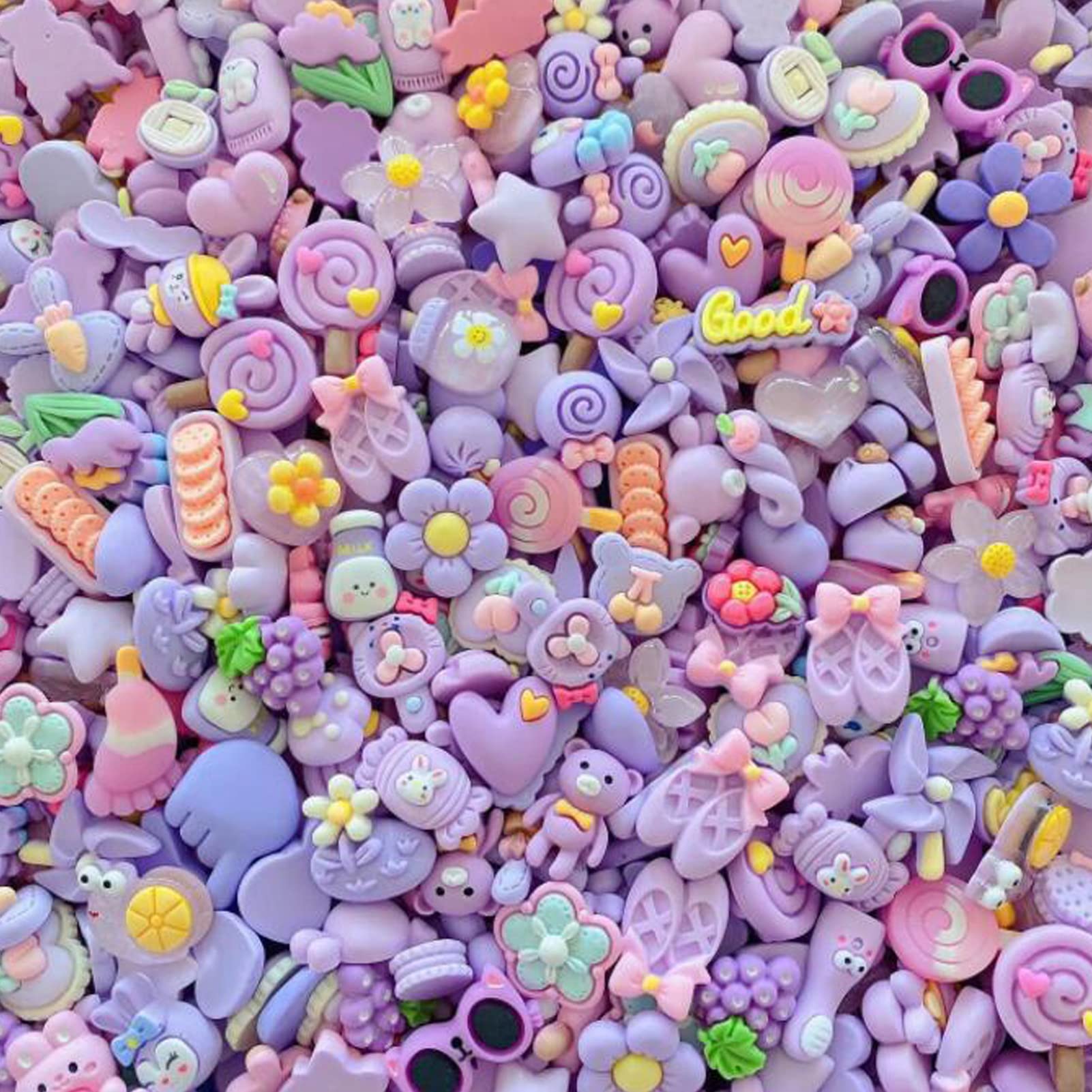 Amazon.com: Halloluck 50 Pcs Cute Slime Charms Easter DIY Craft Making ...