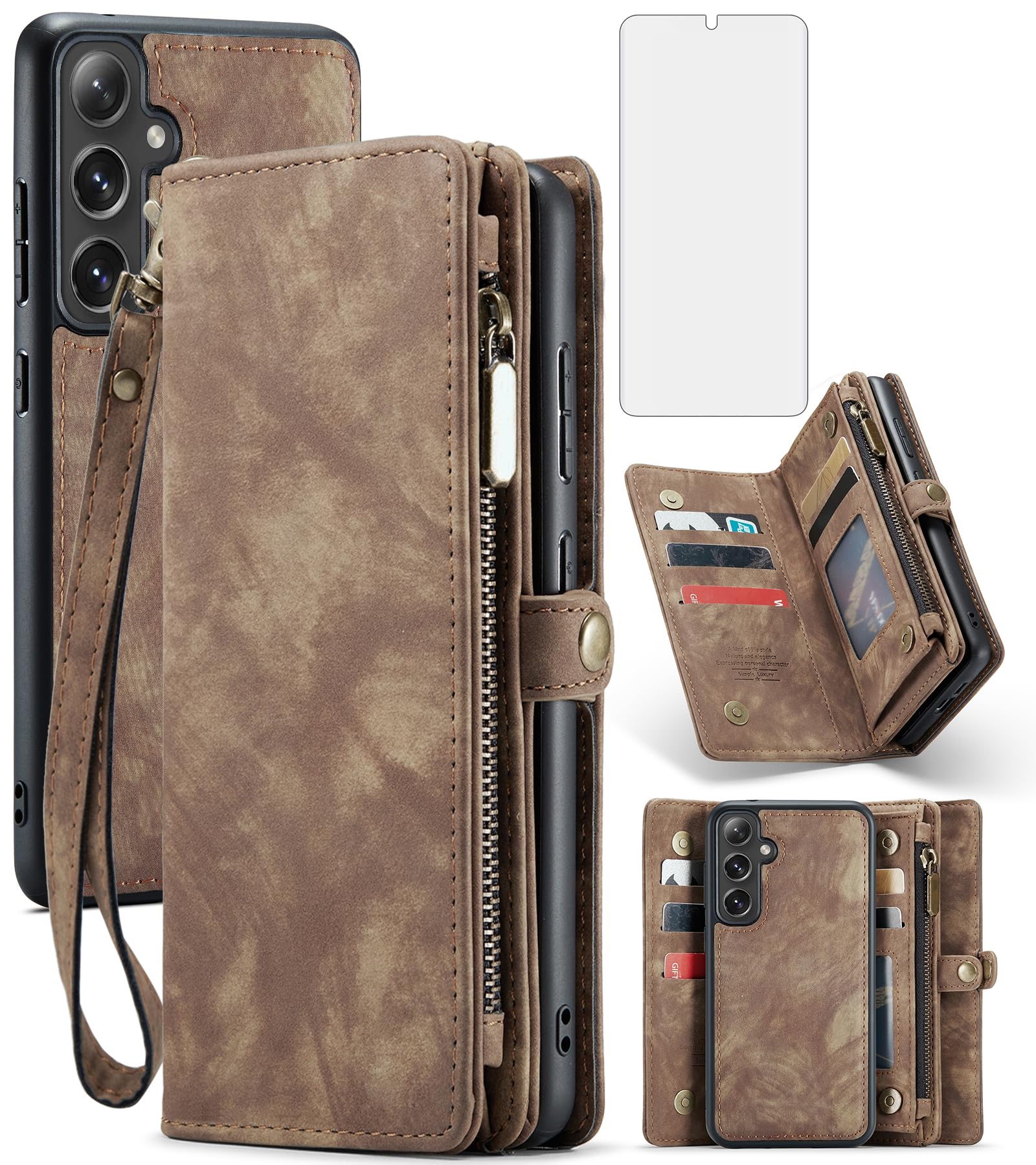 Snapklik.com : Asuwish Phone Case For Samsung Galaxy S24 Plus S24+ 5G Zipper Wallet Magnetic ...