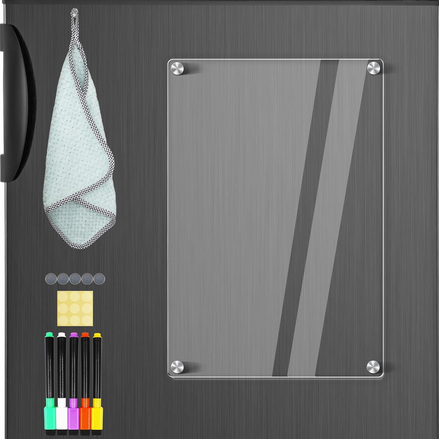 Acrylic Magnetic Dry Erase Board for Fridge 12"x8" Small Magnetic ...