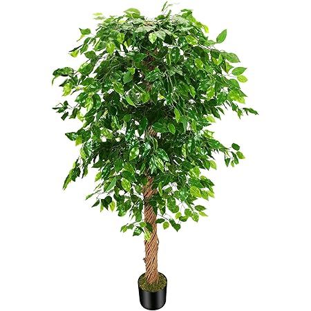 Amazon.com: Yepdin Artificia Ficus Tree 7Ft Tall Silk Ficus Tree with ...