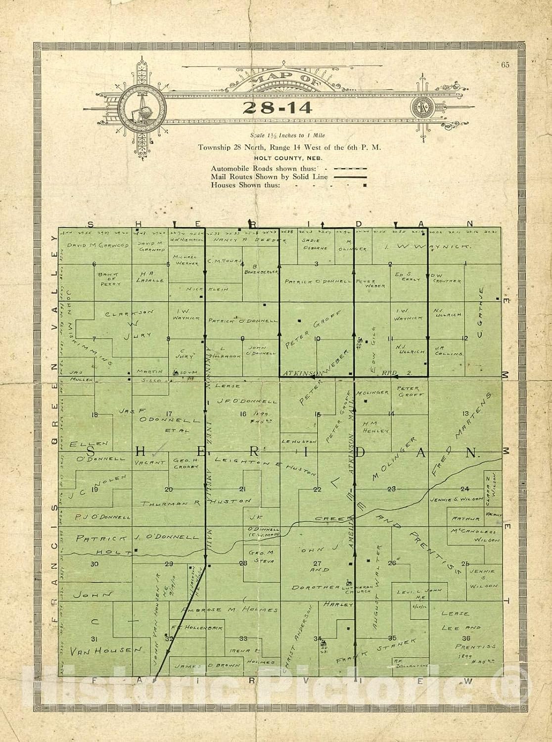 Amazon.com: Historic 1915 Wall Map - Atlas and plat Book of Holt County ...