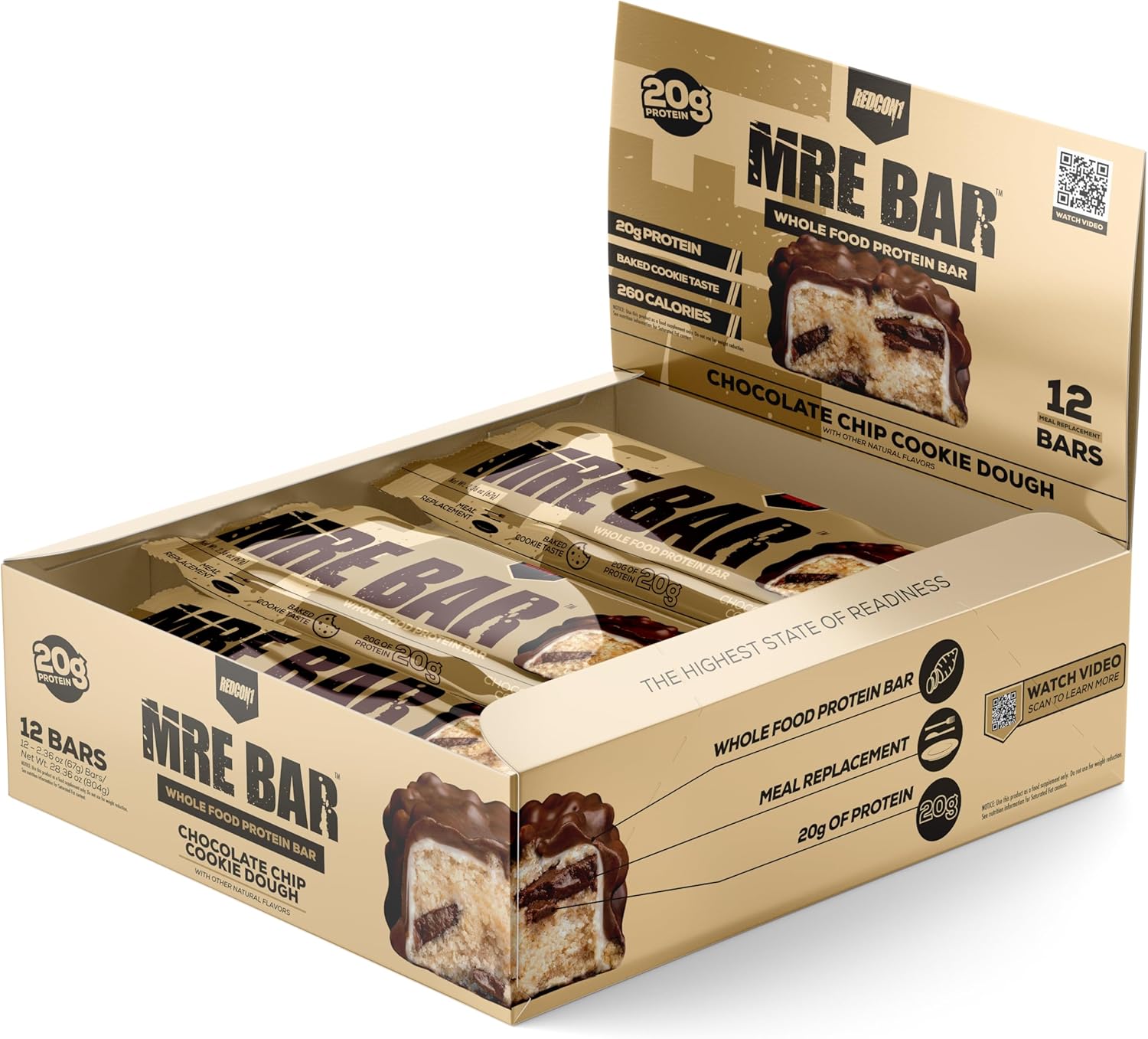 Amazon.co.jp: Redcon1 MRE Bar - Meal Replacement Protein Bar (1 Box ...